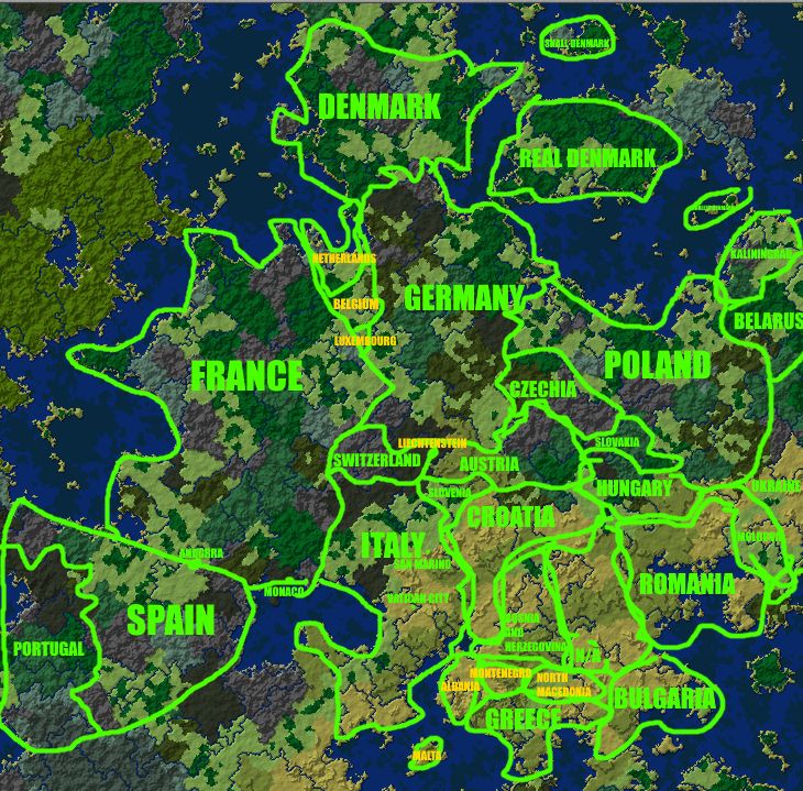 Map of Europe but it's actually a Minecraft world | Scrolller