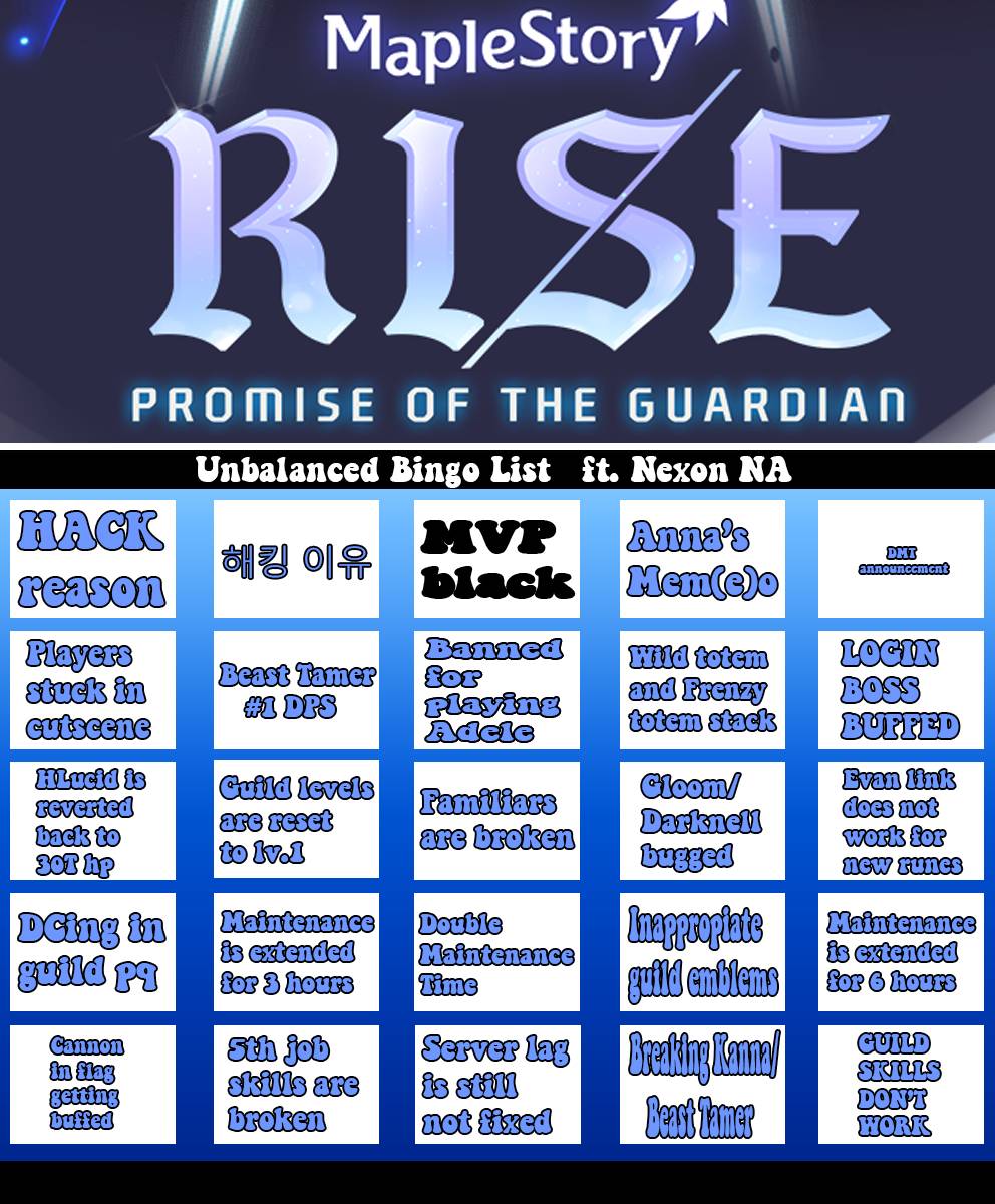 MapleStory Rise Bingo | Scrolller