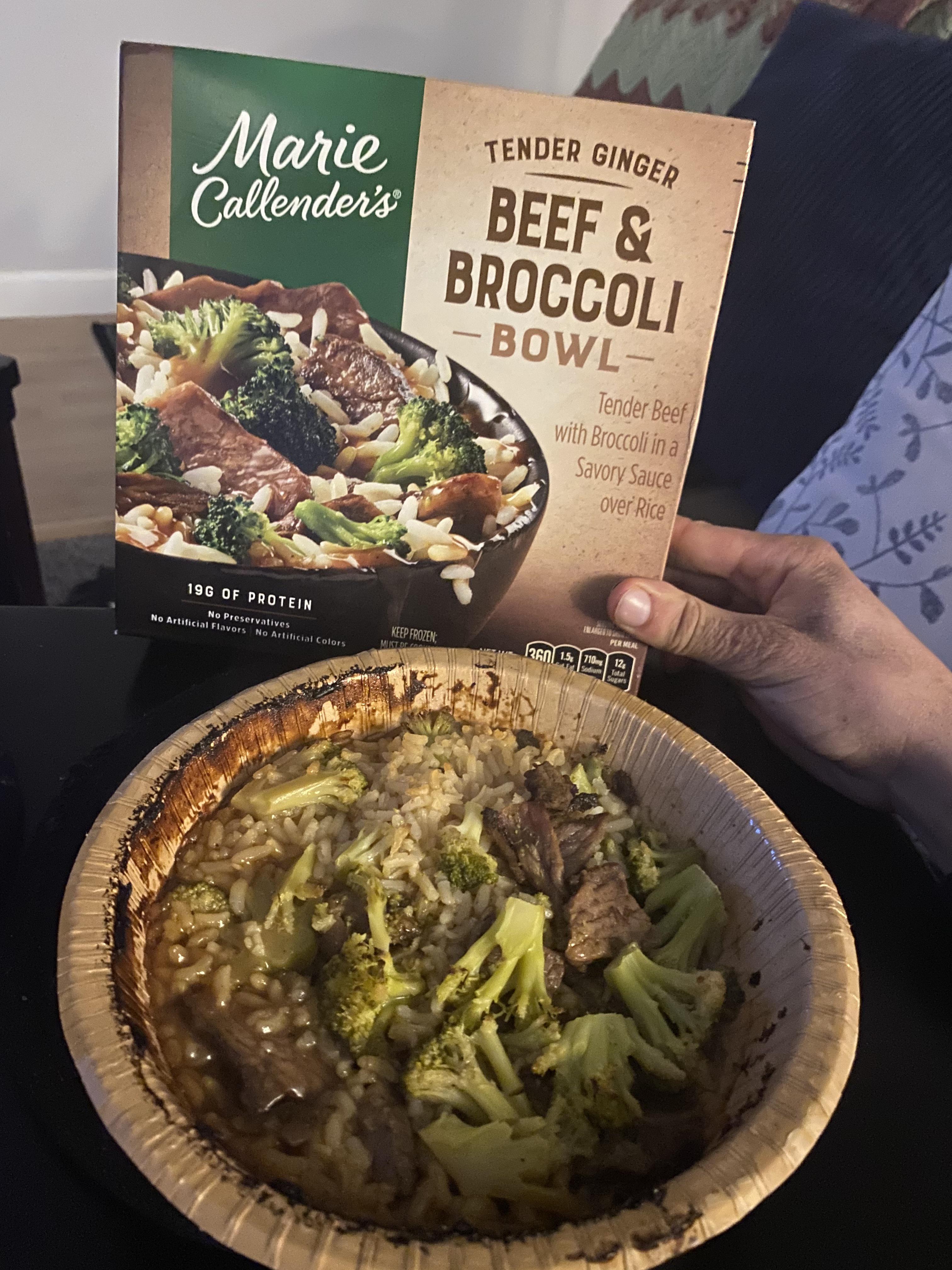 Marie Callender’s tender ginger beef and broccoli bowl. Pretty solid. | Scrolller