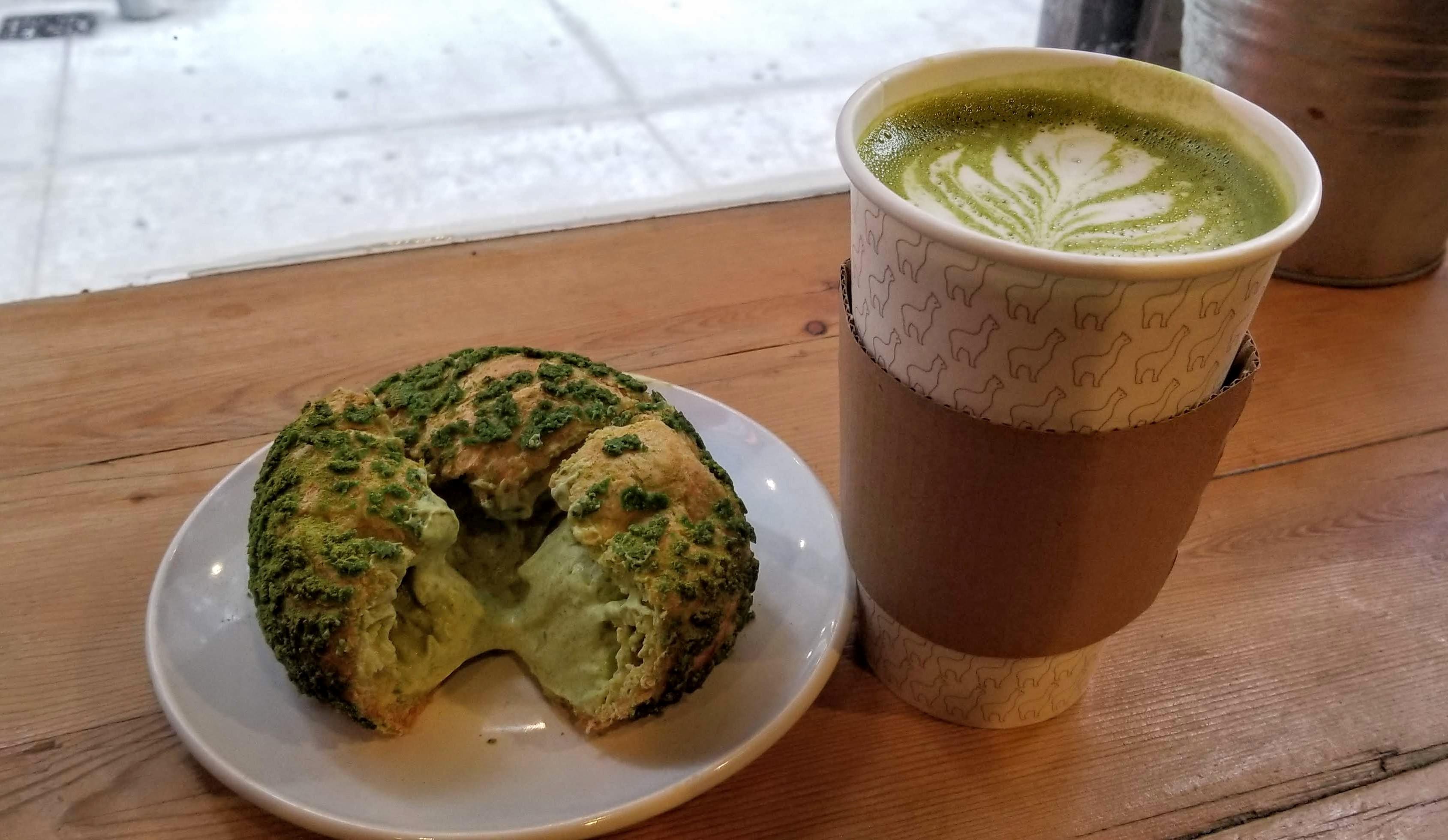 Matcha Cream Puff with Match-ing Latte | Scrolller