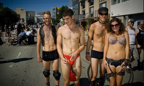 Me in a Red Thong at Folsom Street Festival 2010 | Scrolller