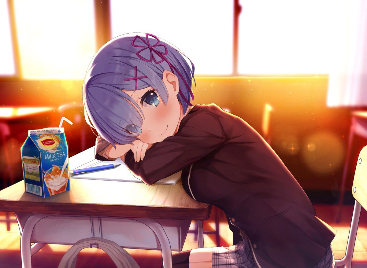 Student Rem enjoying some milk tea | Scrolller