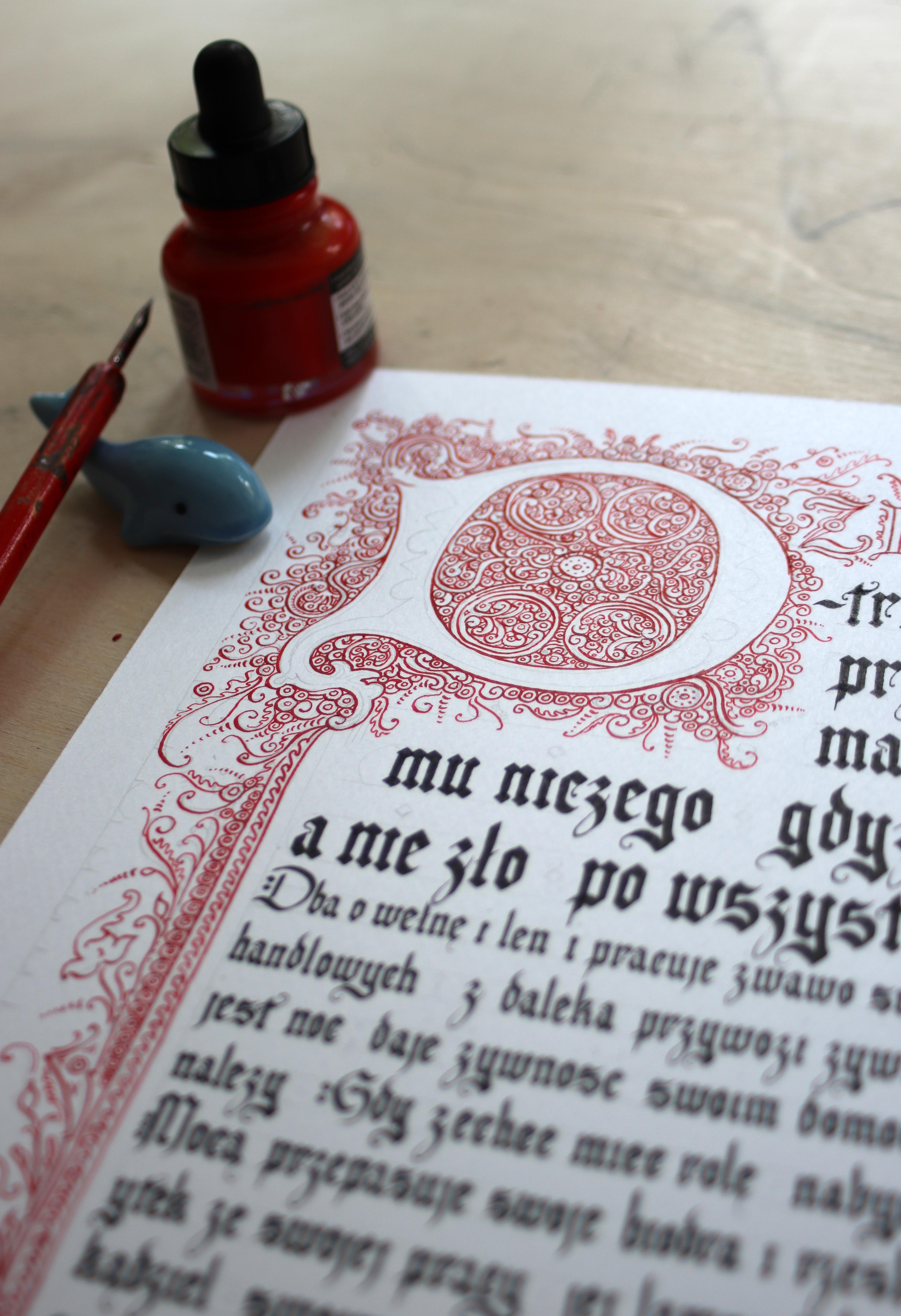Medieval calligraphy in progress | Scrolller