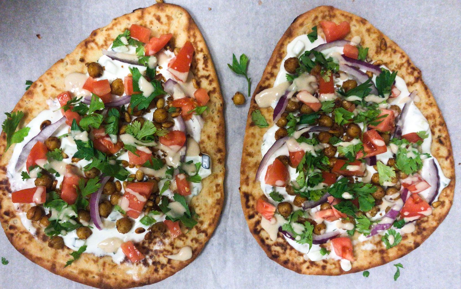 Mediterranean Chickpea Flatbread 'Pizza' | Scrolller