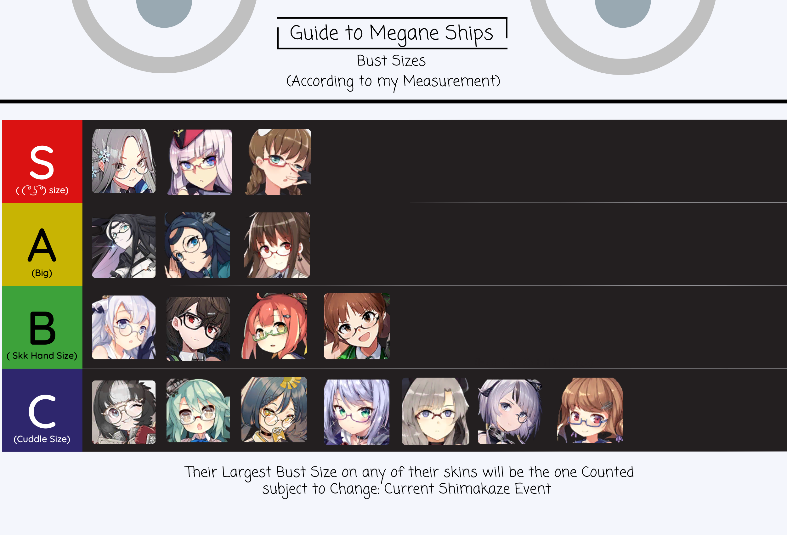 Megane Guide-Bust Sizes | Scrolller