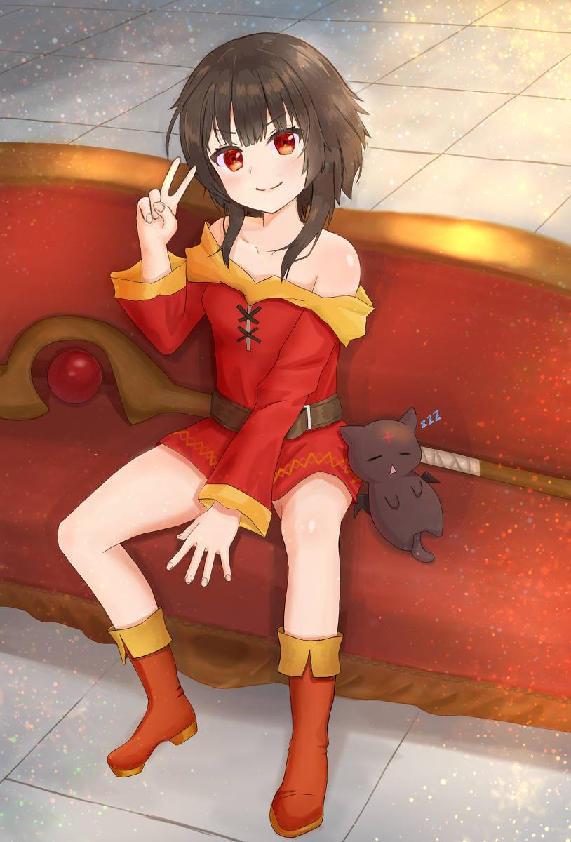 Megumin and sleepy Chomusuke | Scrolller
