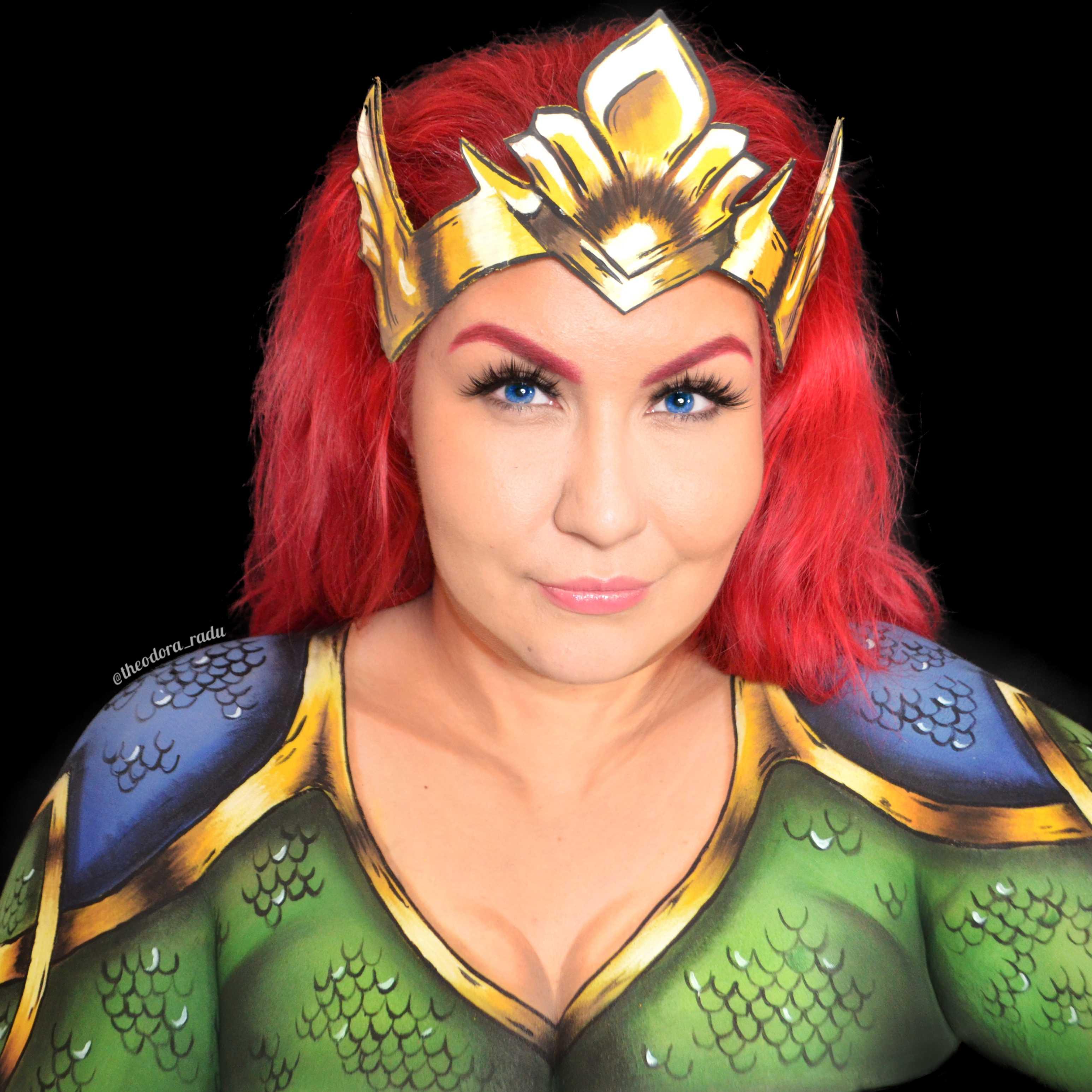Mera (Aquaman) bodypaint! Red hair is mine ;) | Scrolller