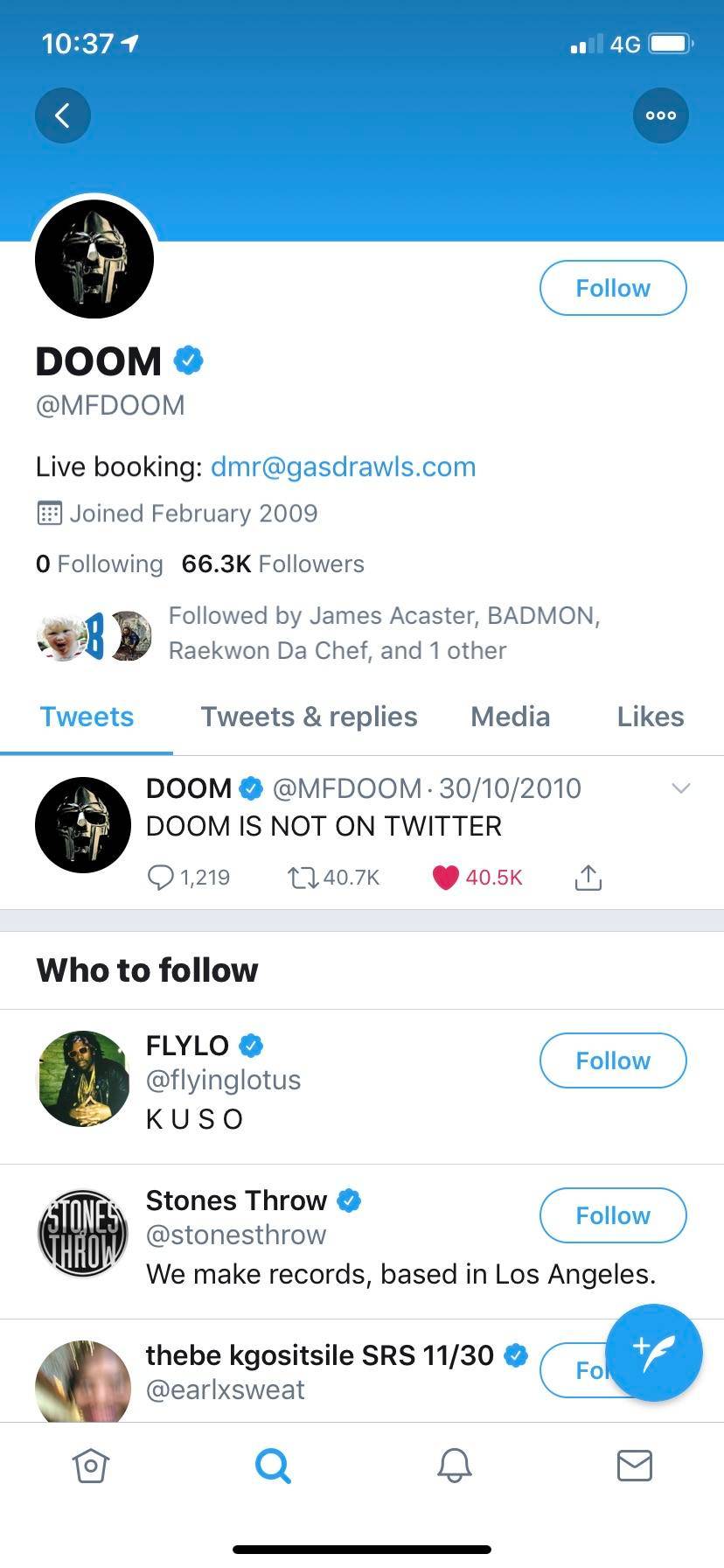 MF DOOM’s only tweet | Scrolller