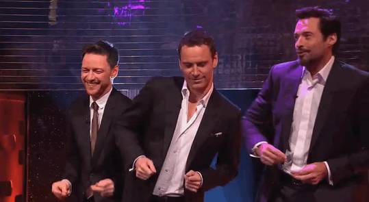 Michael Fassbender, Hugh Jackman & James McAvoy Dancing | Scrolller