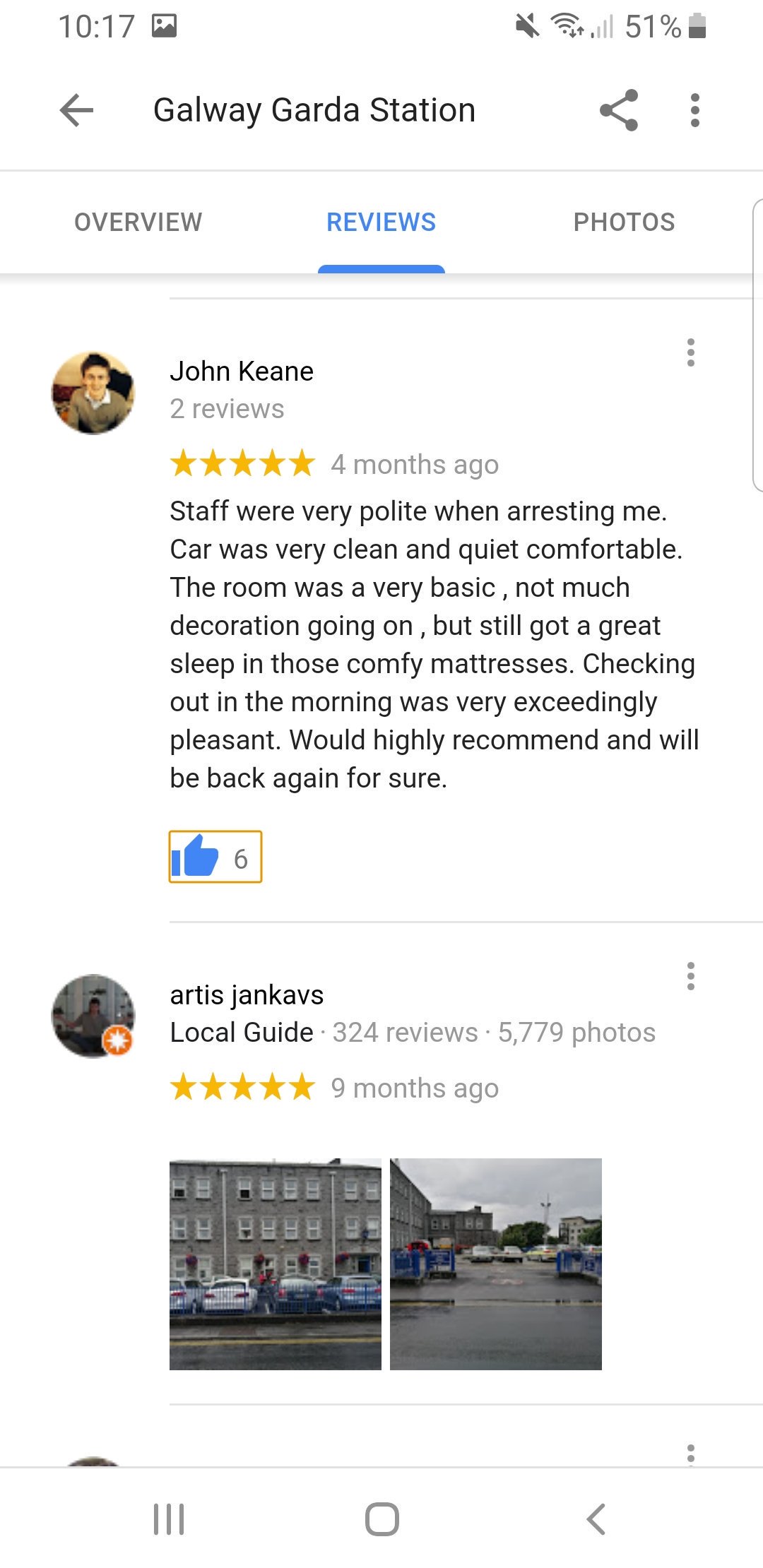 Mill Street Garda station review on Google maps | Scrolller