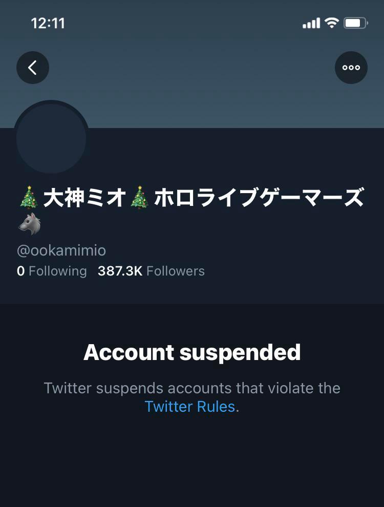Mio now suspended on twitter :( | Scrolller