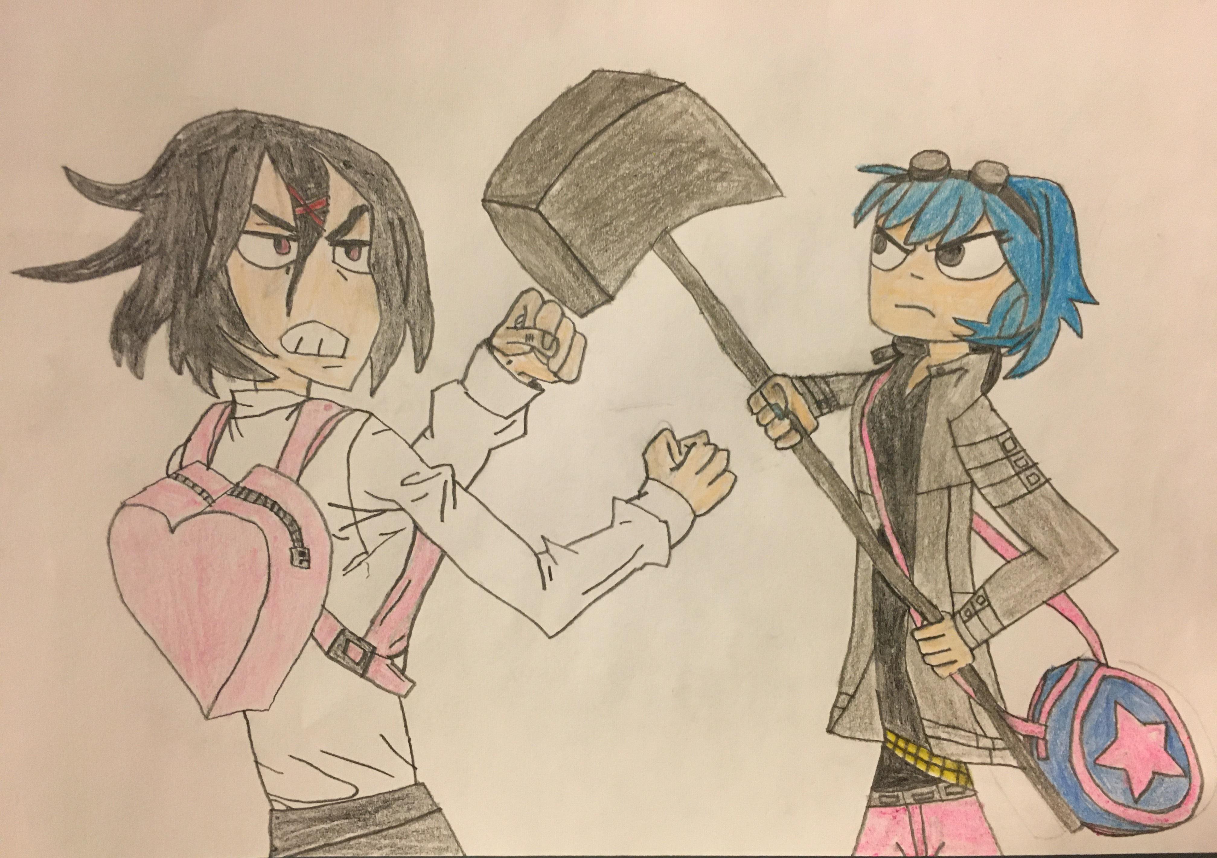 Misako VS Ramona! (Hand-Drawn) | Scrolller
