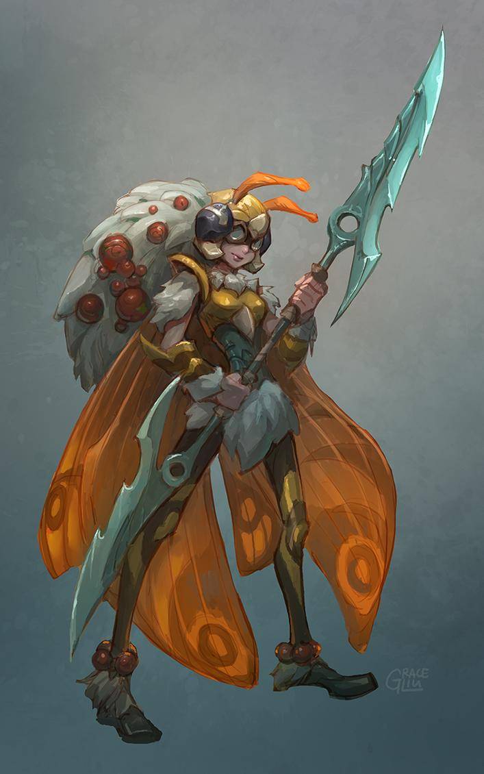 Moth Warrior by Nightblue-art/Grace Liu | Scrolller