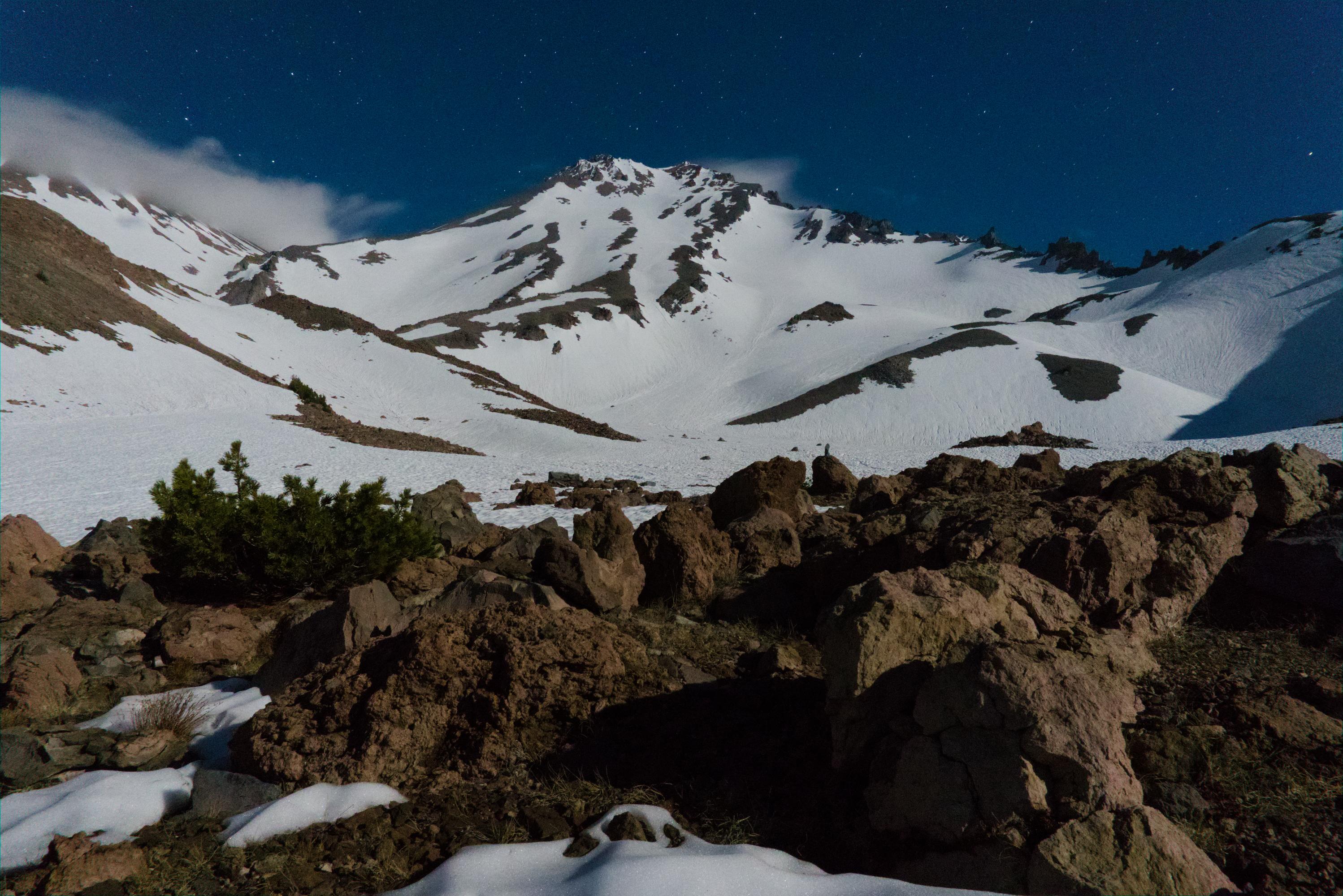 Mt. Shasta West Face At Night | Scrolller