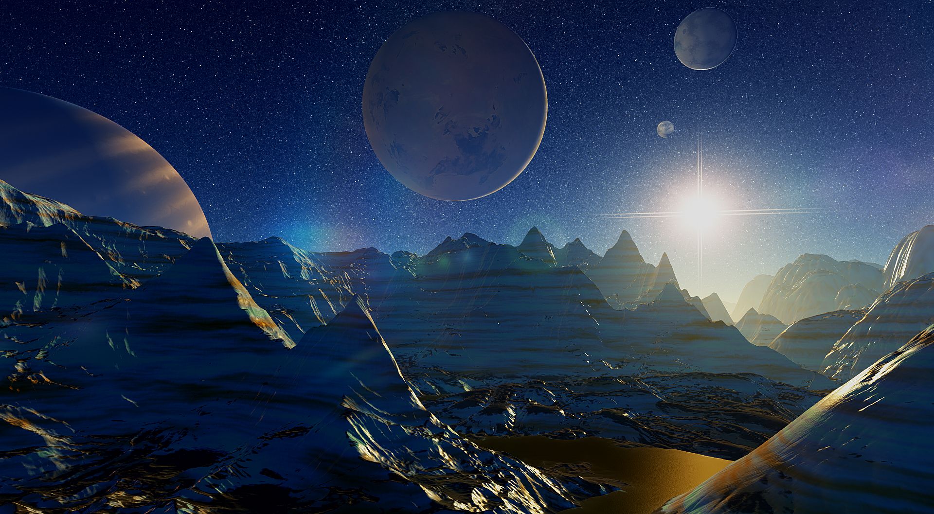 Multiple moons and a golden river | Scrolller