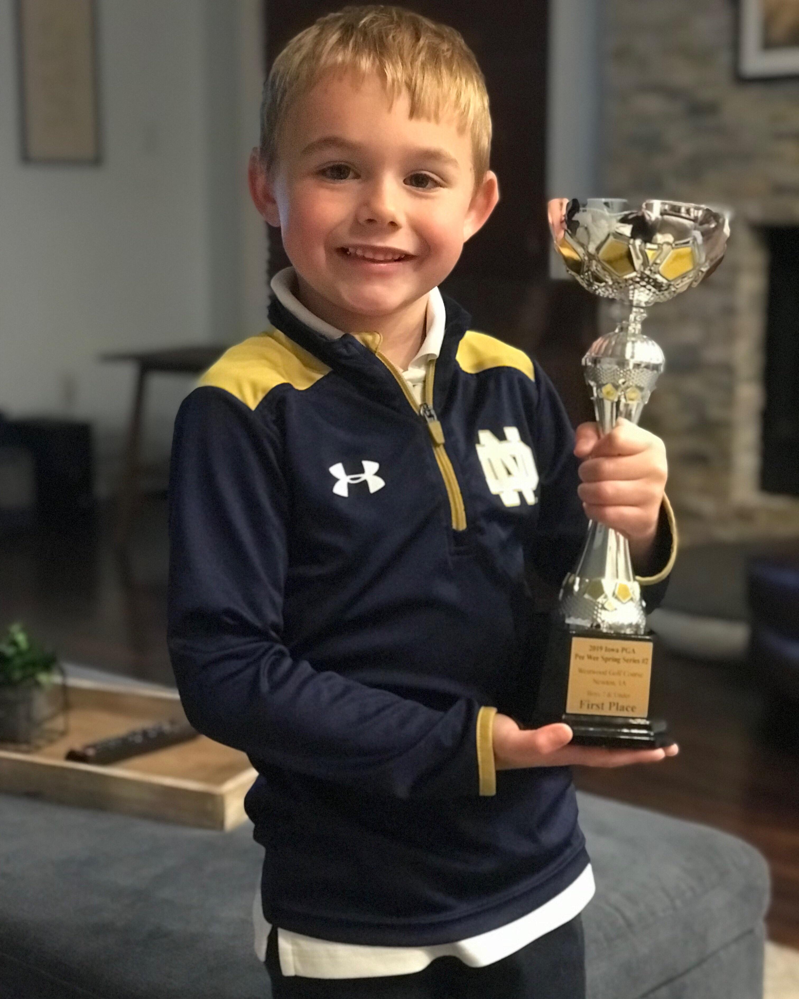 My 6 year old played and won his first tournament, he’s got the trophy pose down already ...