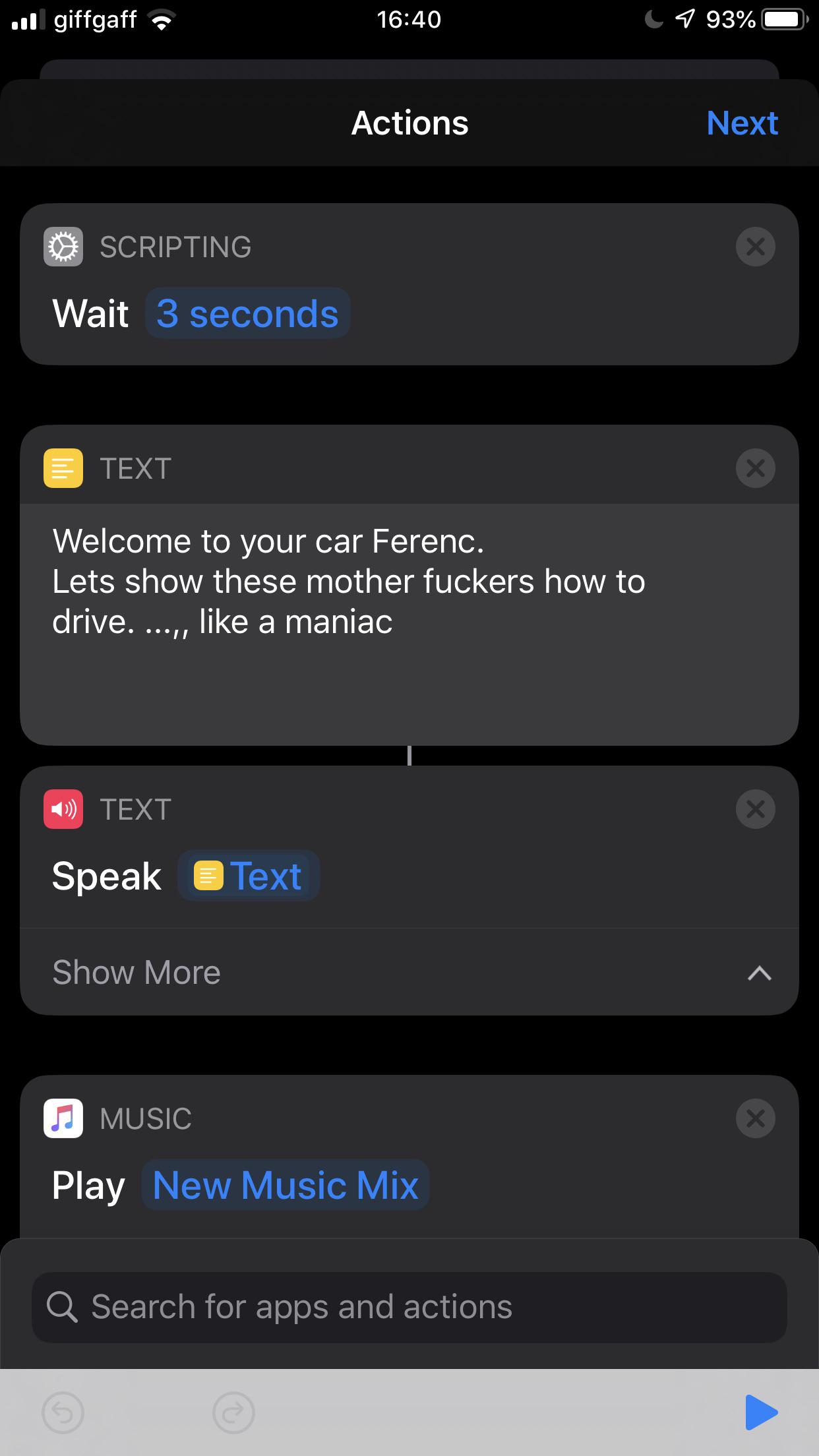 My carplay automation setup. Dope af. Anyone has a funnier phrase? | Scrolller