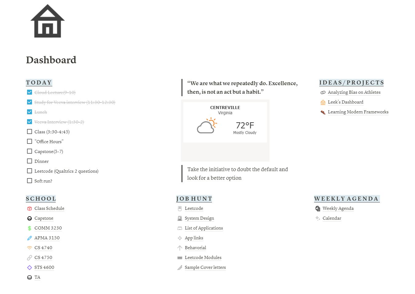 My Dashboard Setup as a CS Major! | Scrolller