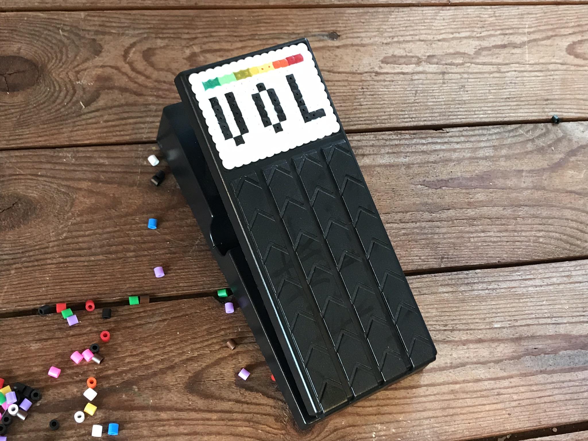 My daughter used perler beads to pimp an old volume pedal. | Scrolller
