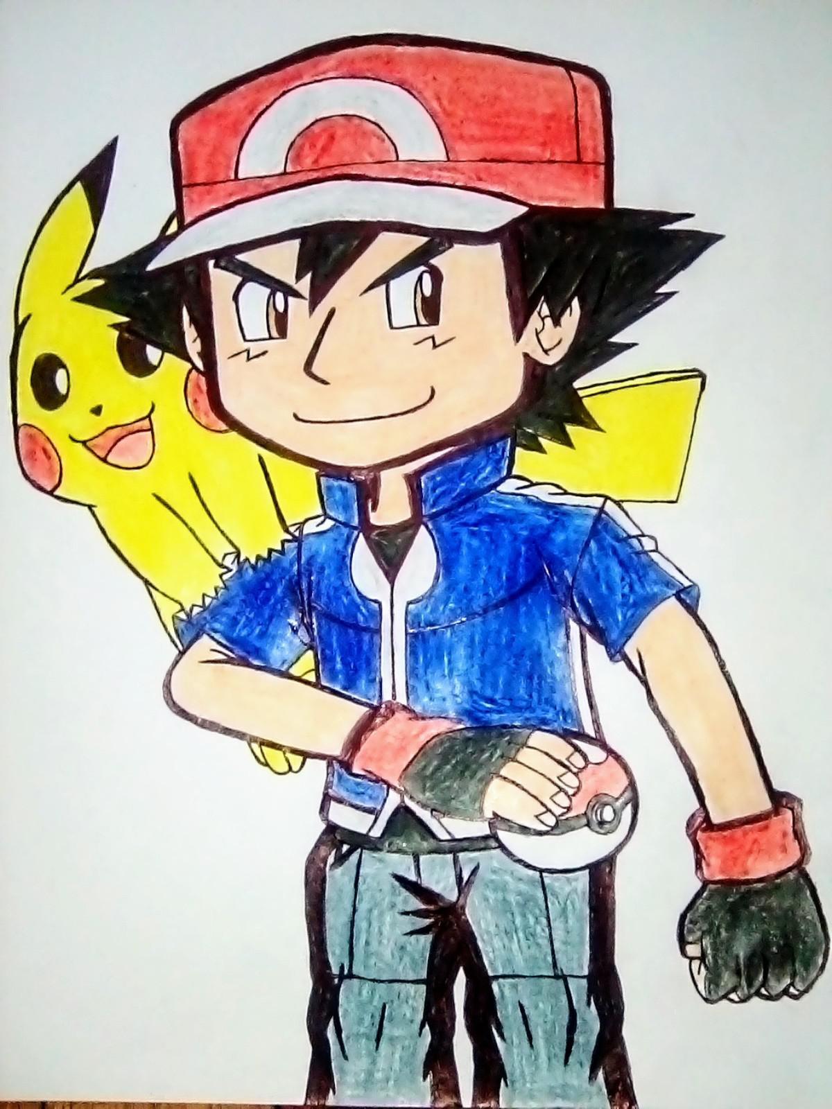 My drawing of Ash and Pikachu | Scrolller