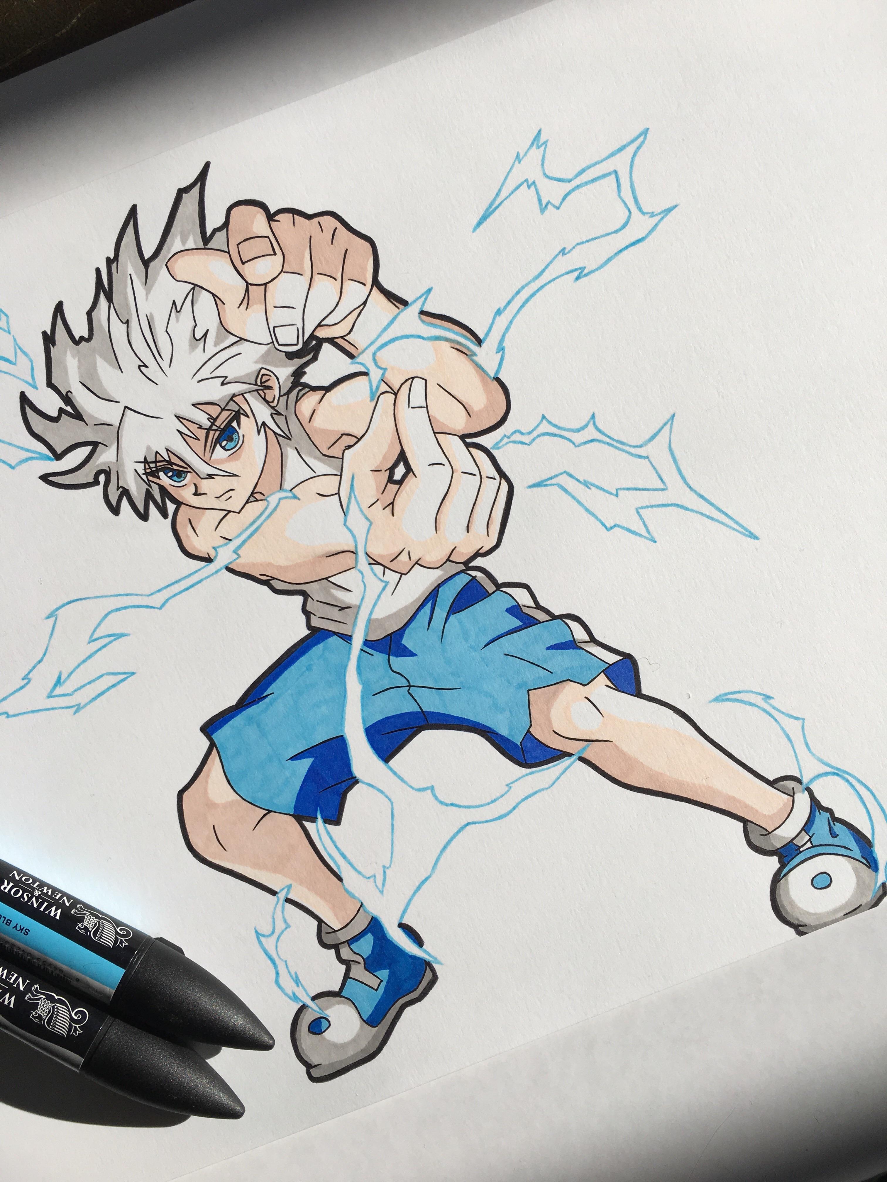 My drawing of Godspeed Killua ⚡️ | Scrolller