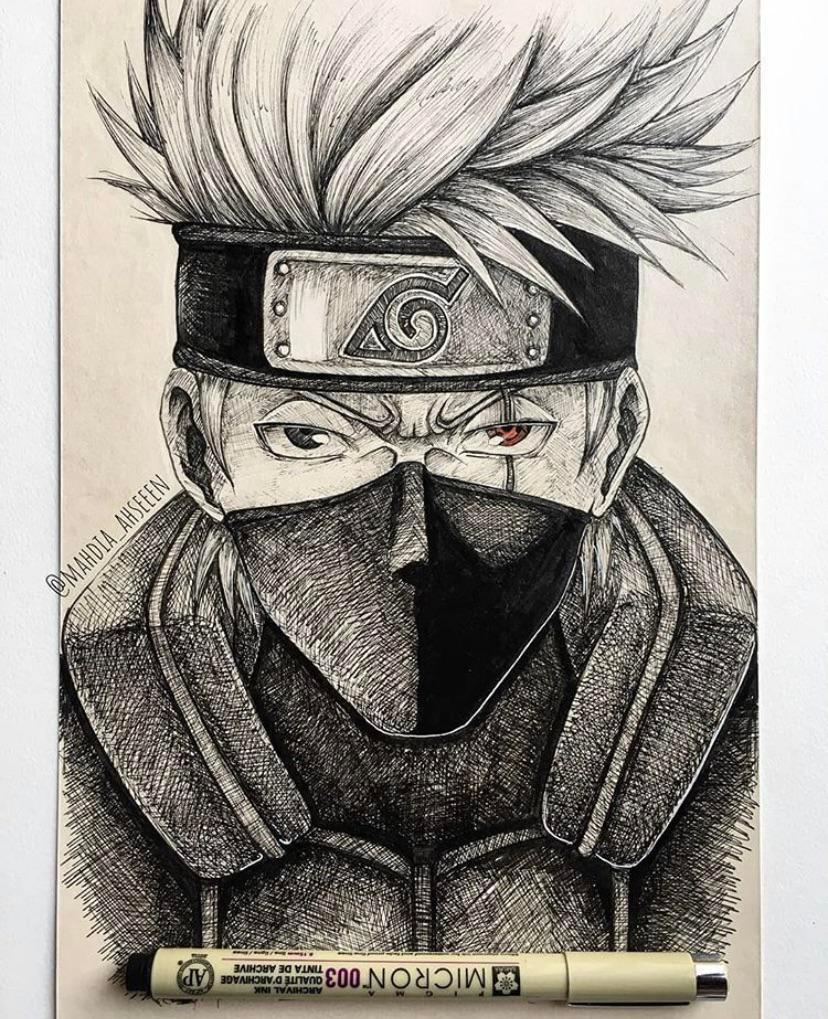 My drawing of Kakashi Hatake, whom I love to death | Scrolller