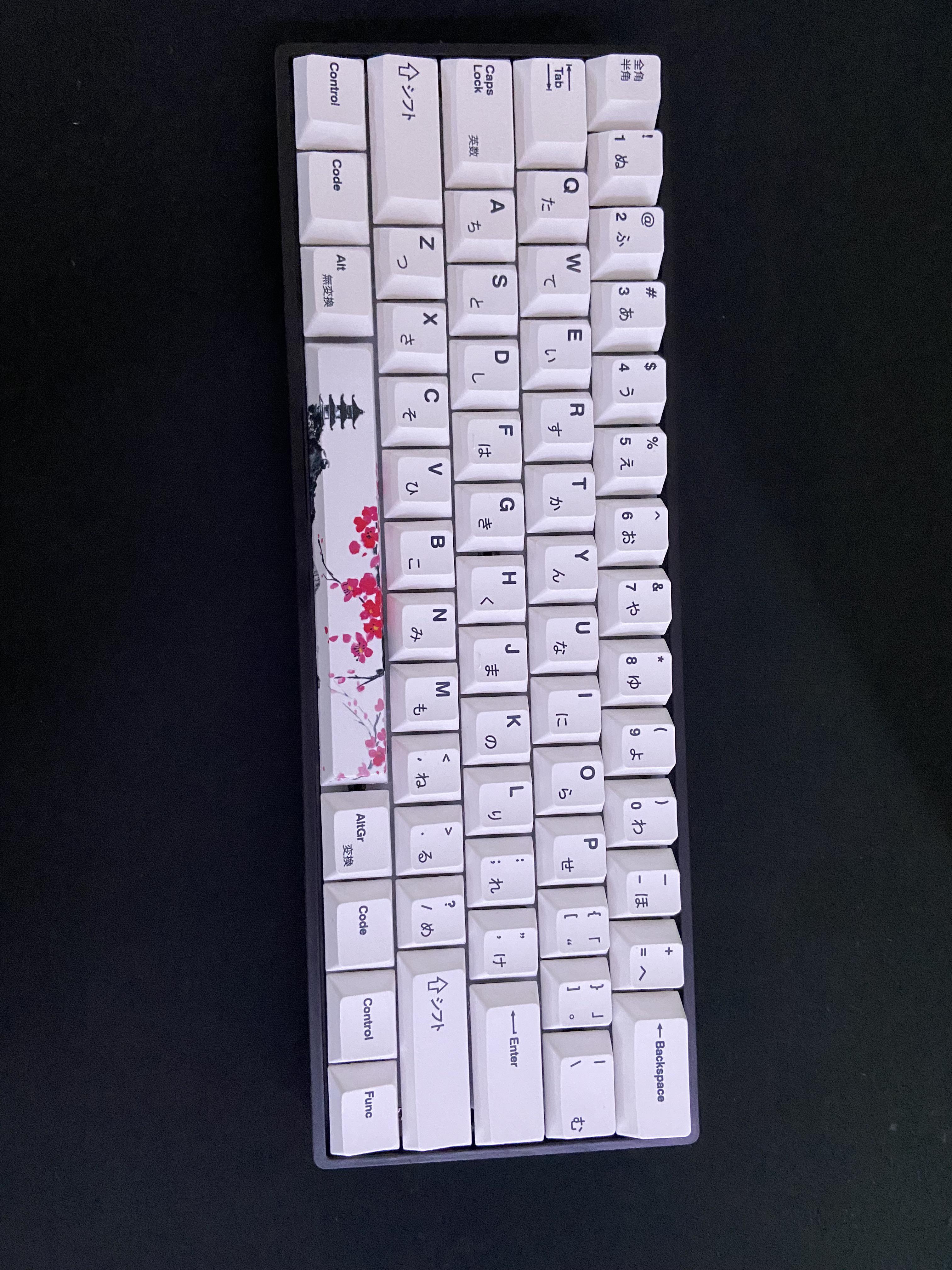 My first custom mechanical keyboard. Black GK61 ,Gateron Blacks and japanese keycaps | Scrolller