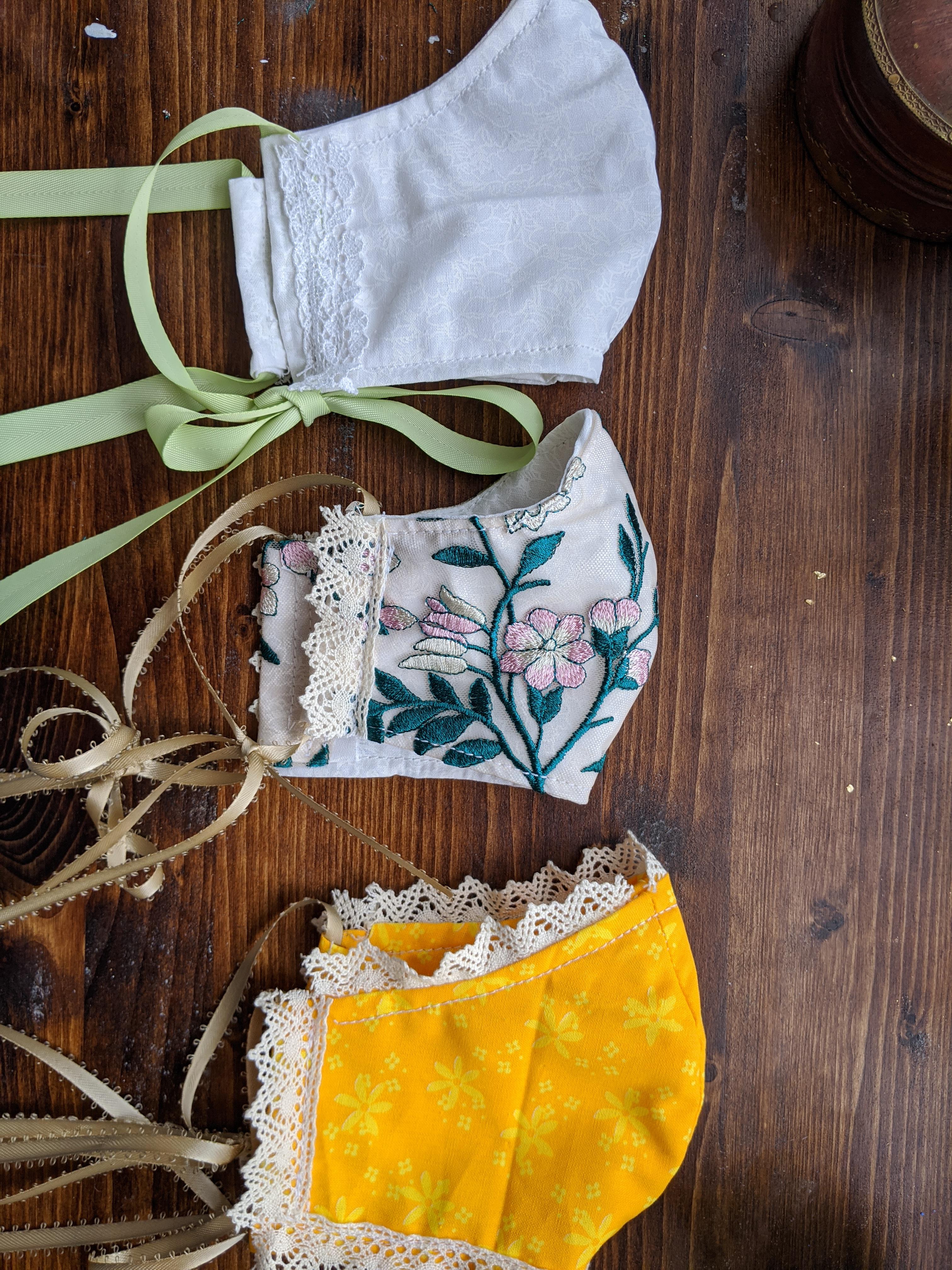 My first time sewing, but I made some cottagecore masks & a matching bandana 💜 | Scrolller