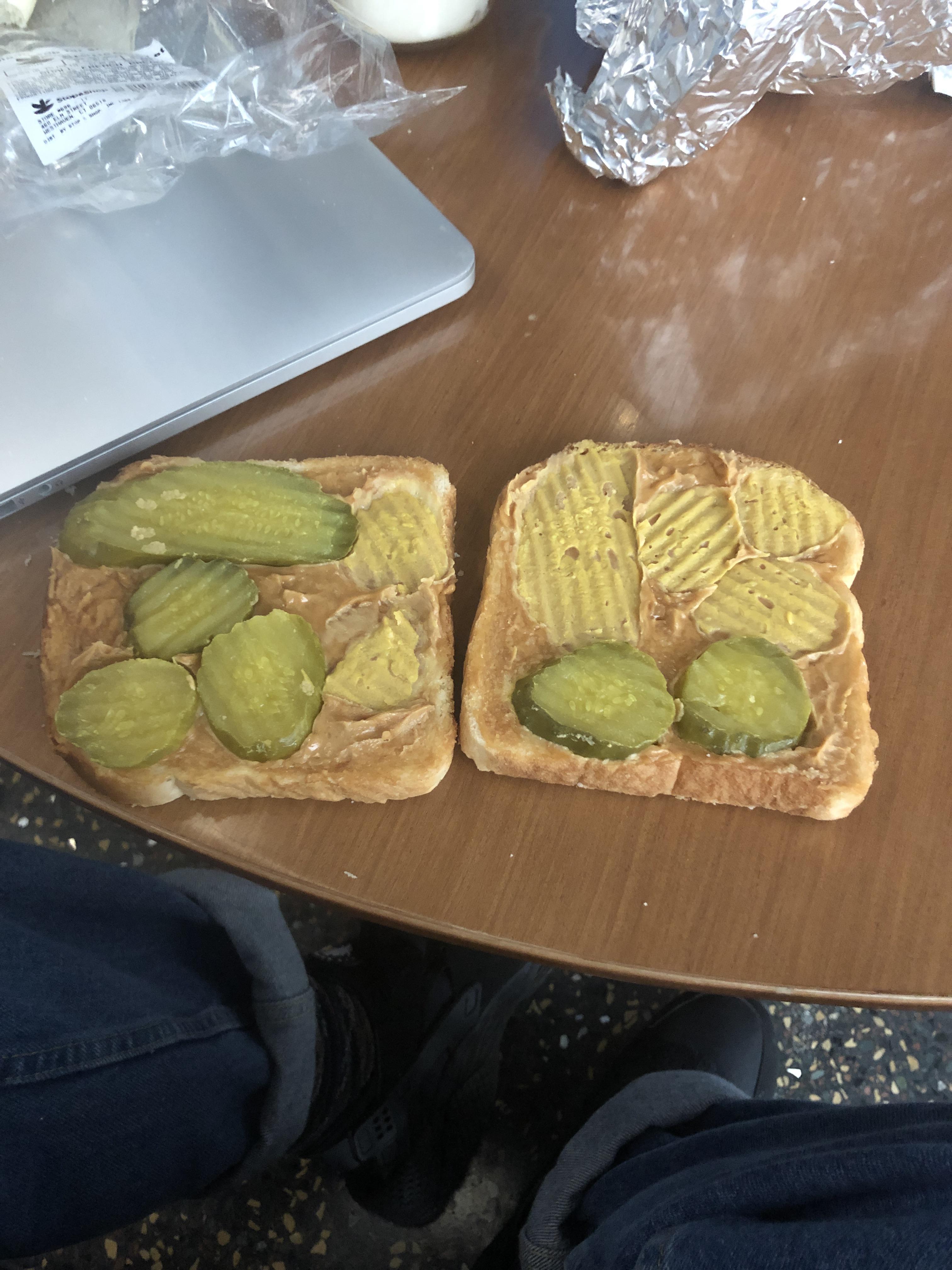 My friend made me a peanut butter and pickle sandwitch | Scrolller