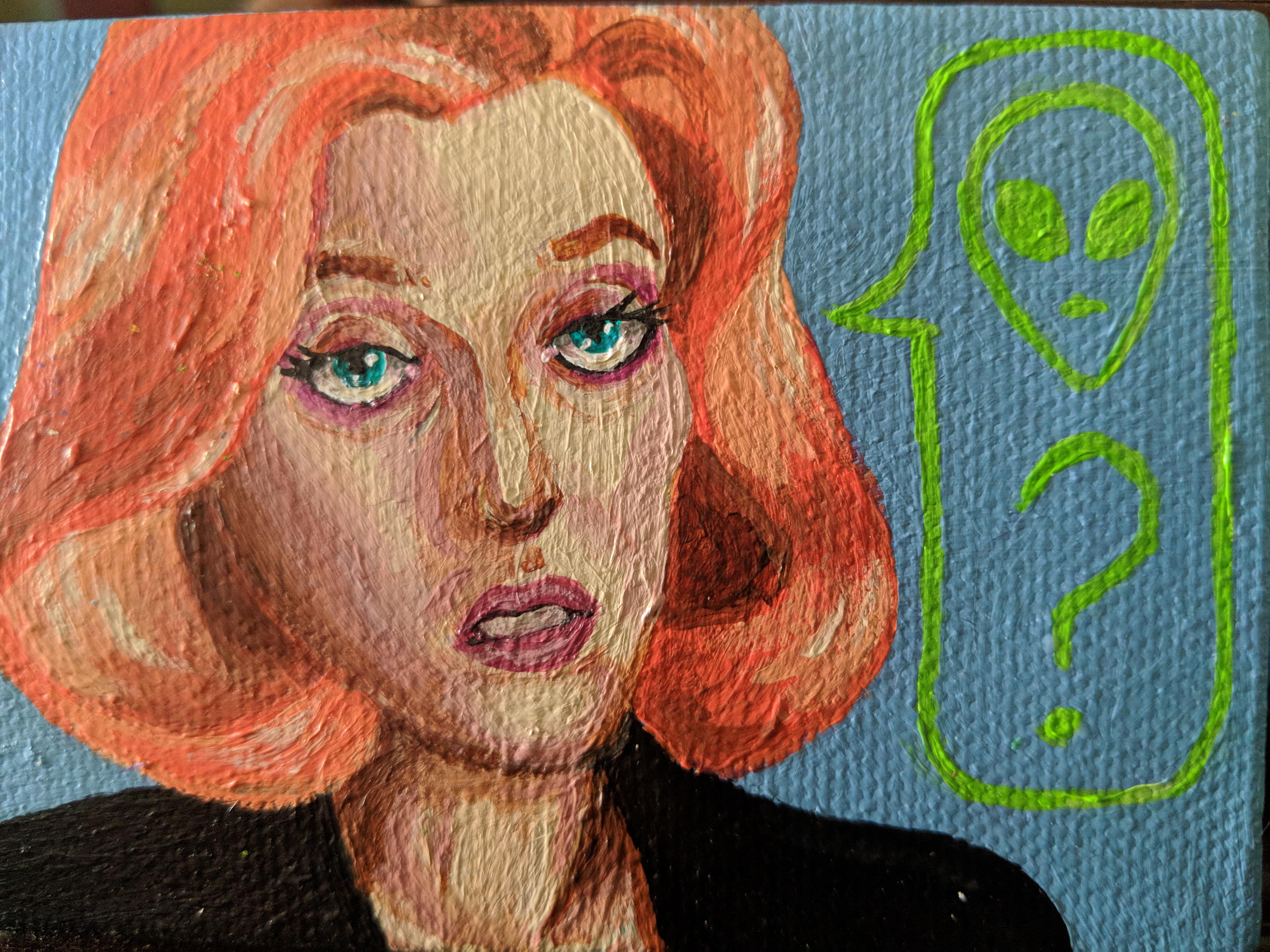 My friend painted me the best skeptical Scully! | Scrolller