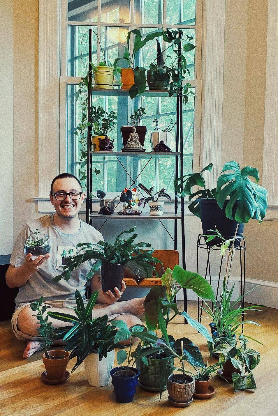 My friend took my first plant family portrait today with a shirt she embroidered that says ...