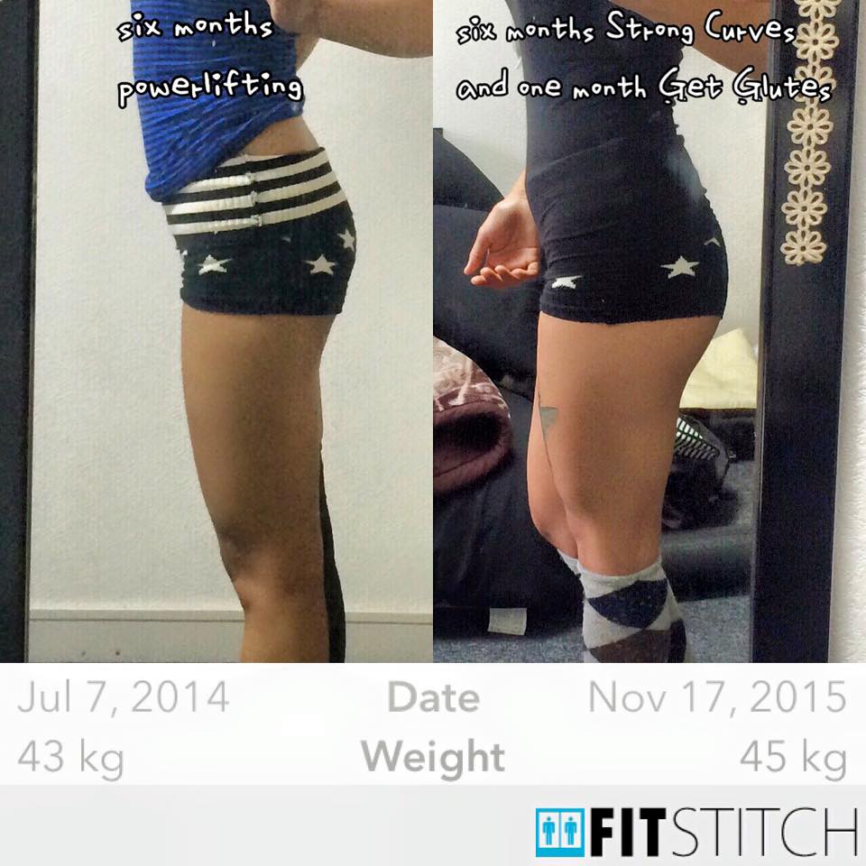 My glute progress in a year with 6 months of Strong Curves and 4 weeks ...