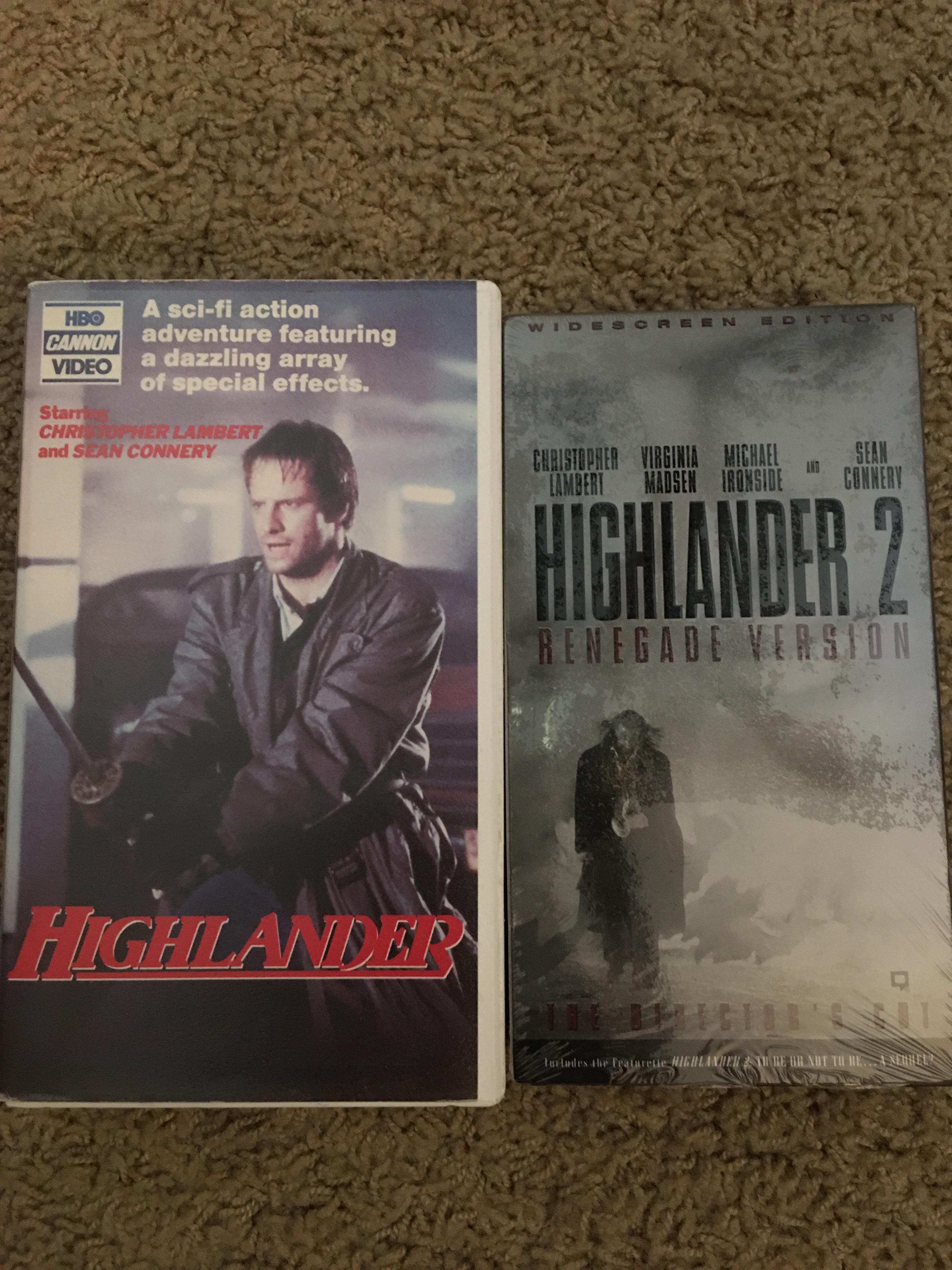 My Highlander 1 original VHS and 2 widescreen | Scrolller