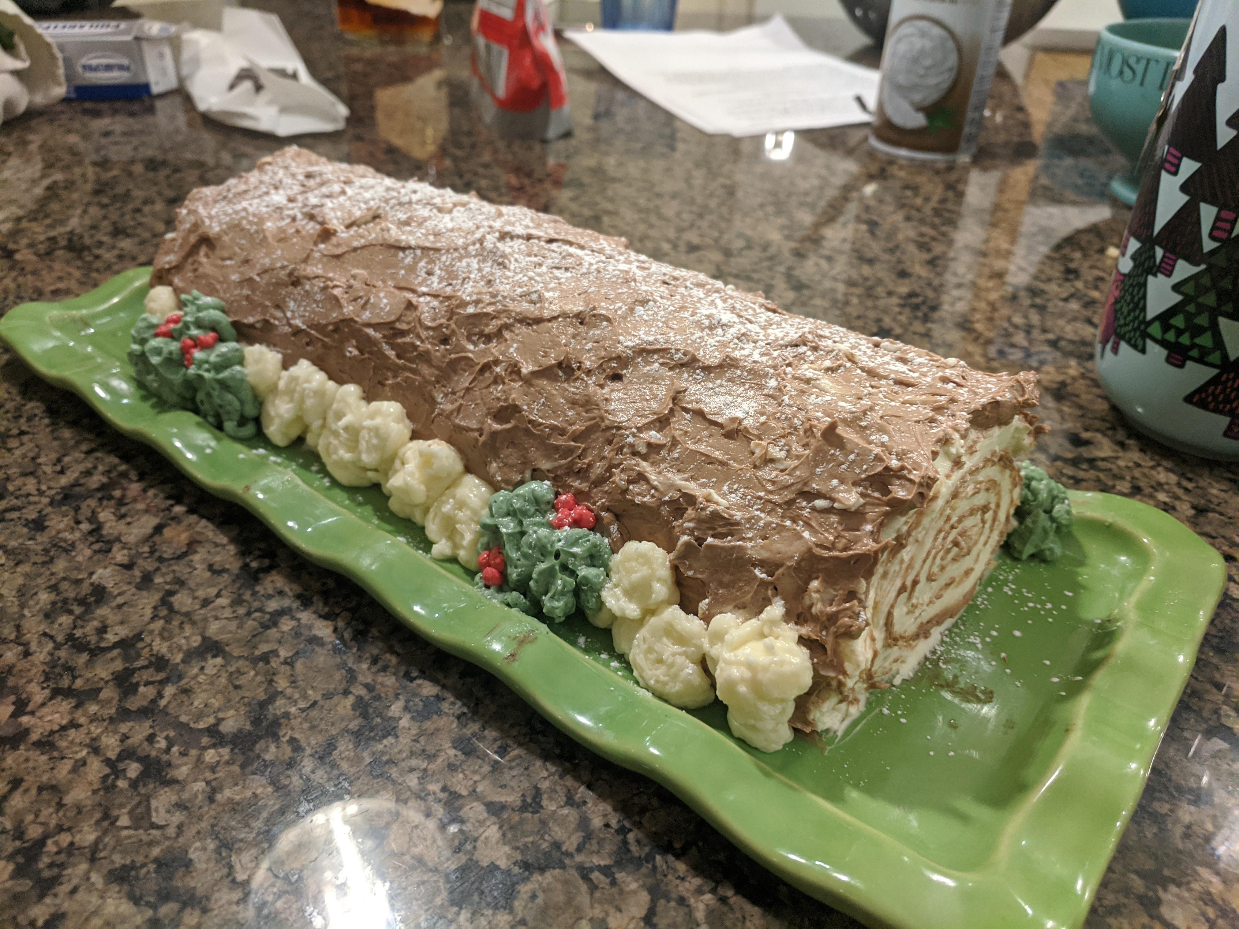 My homemade buttercream Yule log! | Scrolller