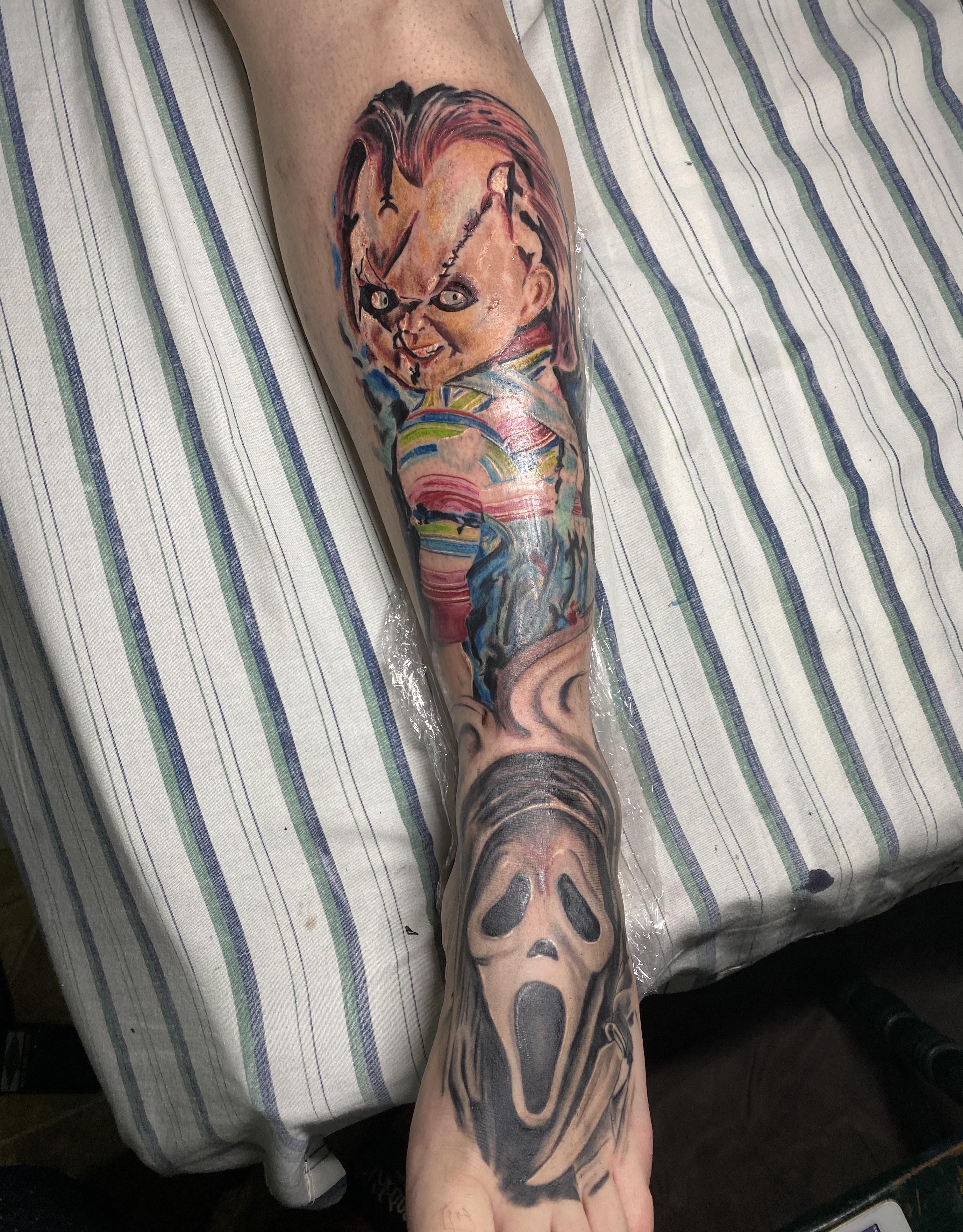 My horror sleeve in progress | Scrolller