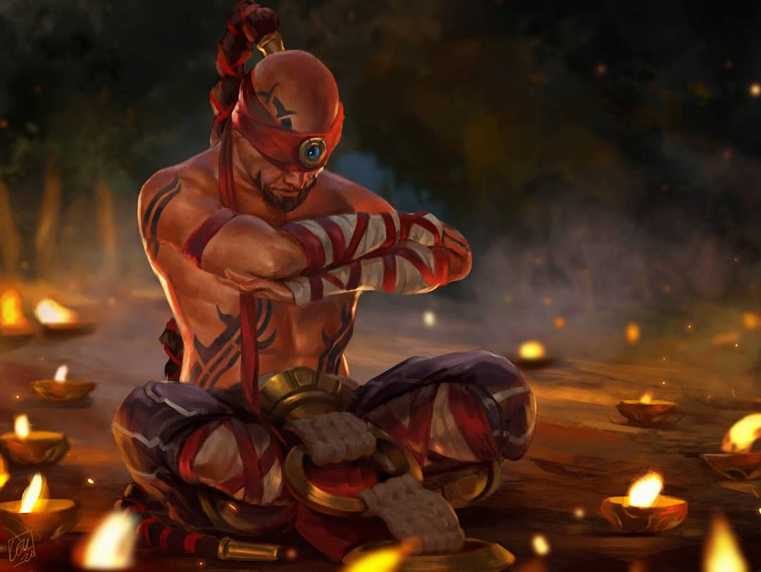 [OC] My lee sin fan art. :) got really hooked on wild rift lately ...