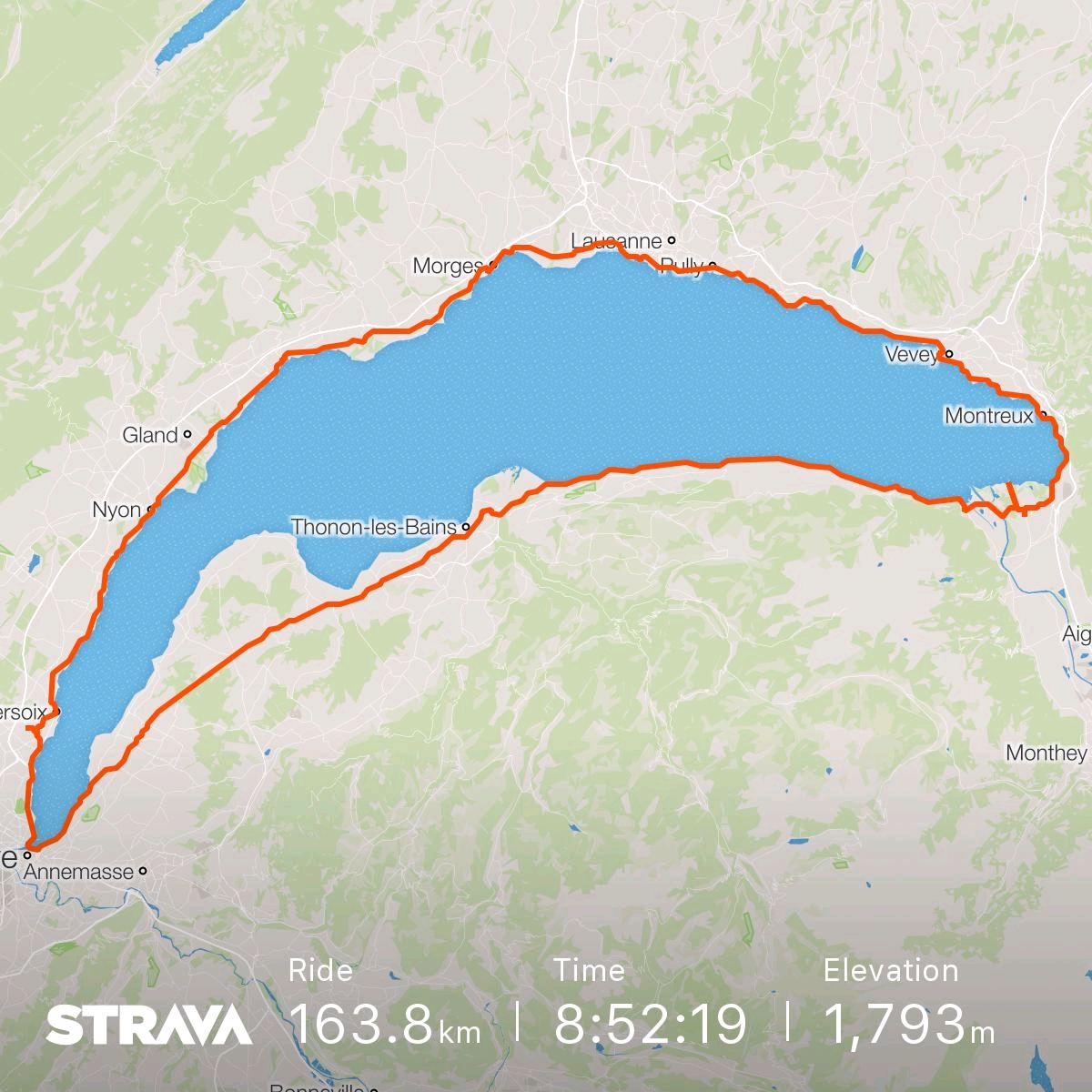 My longest ride yet: a tour around lake Geneva. I'm so proud. | Scrolller