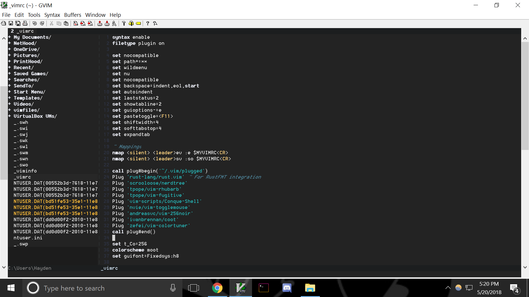 My minimal GVim setup | Scrolller