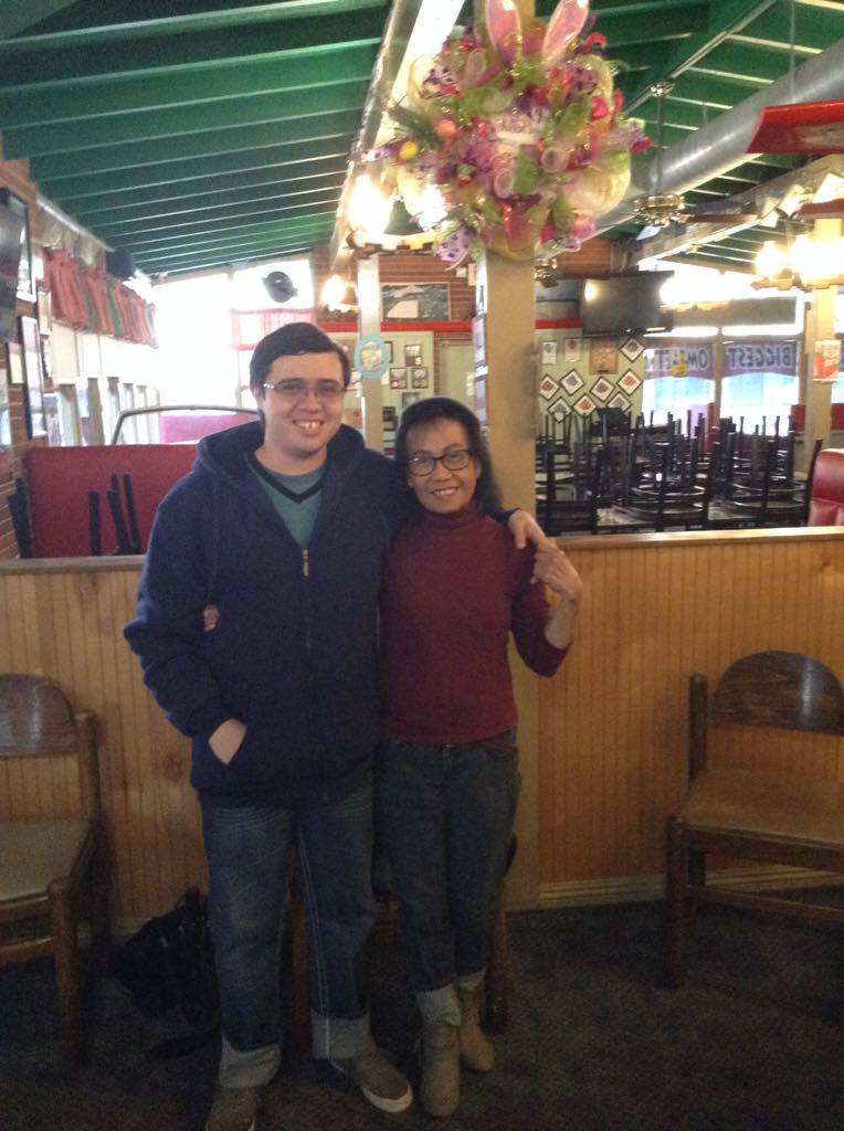 My Mom And Me Celebrating My Birthday By Getting Takeout At A Local 7603