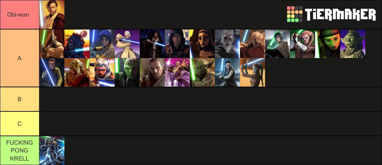 My official Jedi tier list | Scrolller