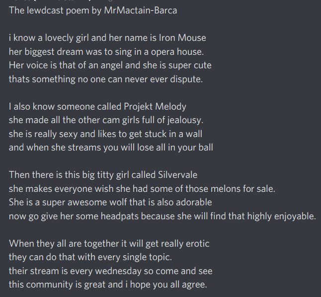 my poem/rhyme to lewdcast | Scrolller