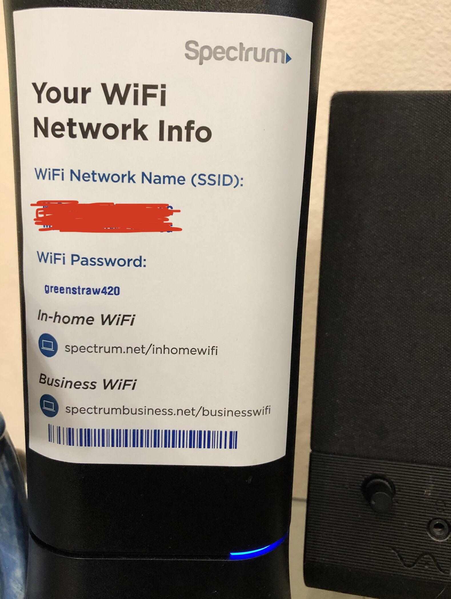 My randomly generated wifi password | Scrolller