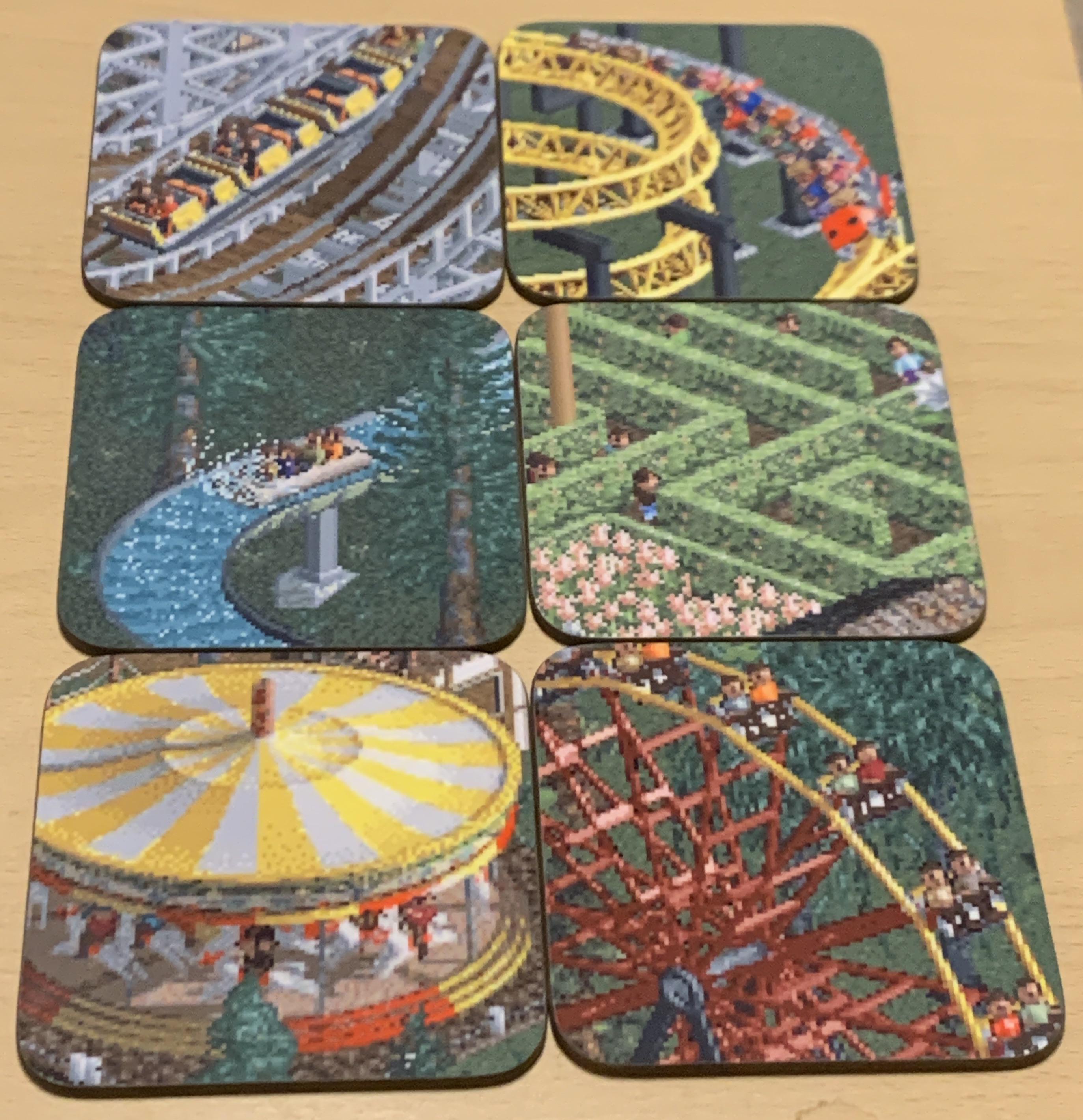 My Roller Coaster Tycoon drinks coasters | Scrolller