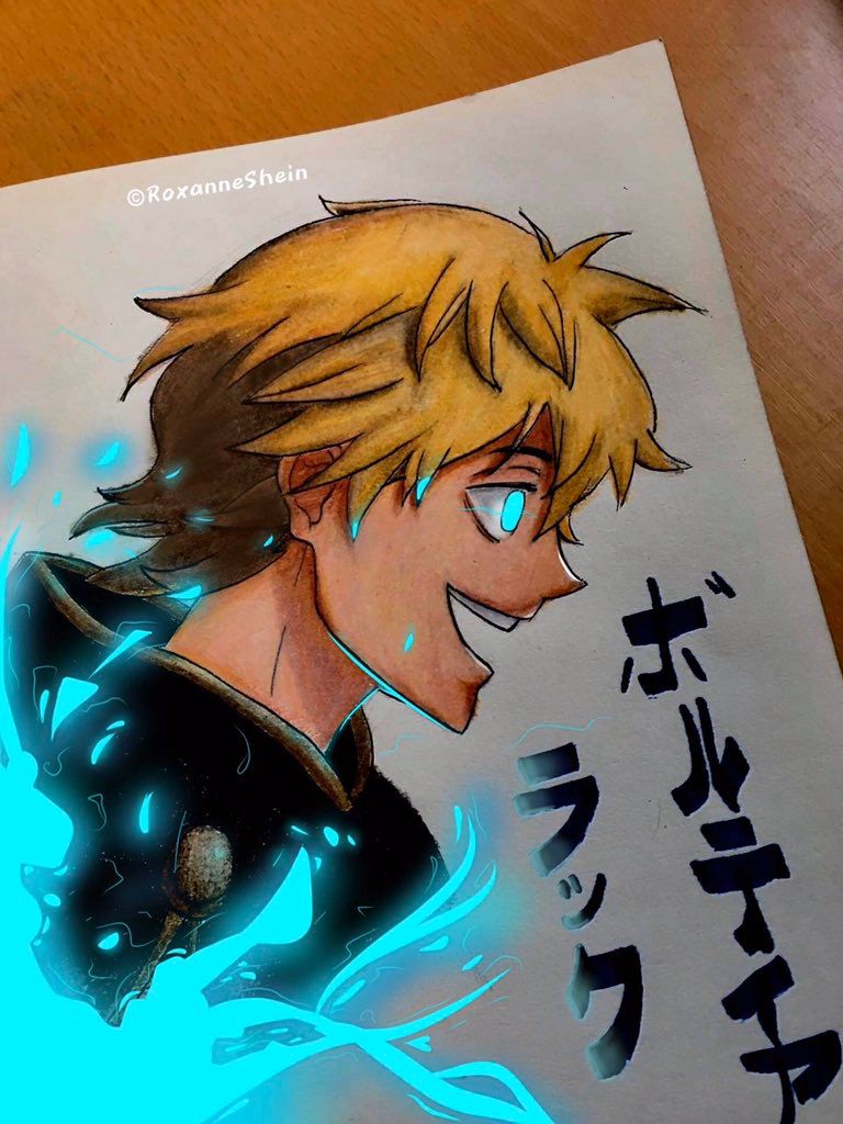 My second Black Clover fanart, Luck Voltia! Trad x digi Art 💙 | Scrolller