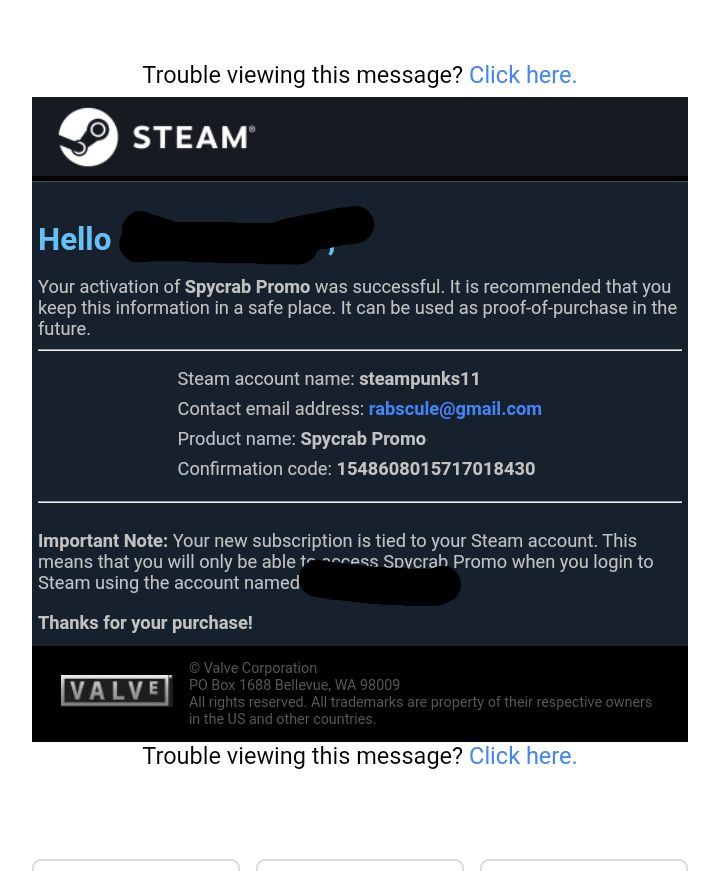 My spycrab won't show up in my inventory and I've contacted steam ...