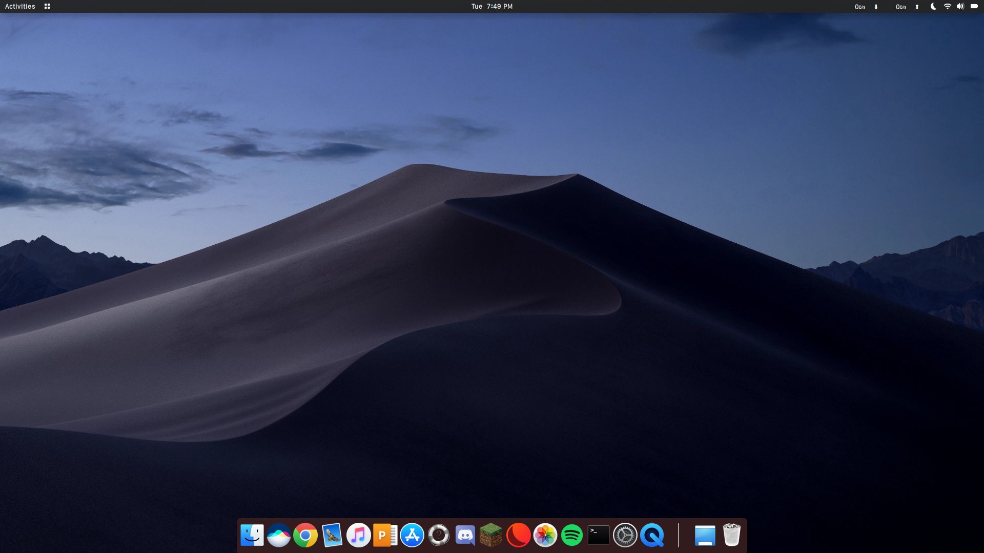 My updated MacOS Mojave theme, with working (almost exact look-alike) dock. | Scrolller