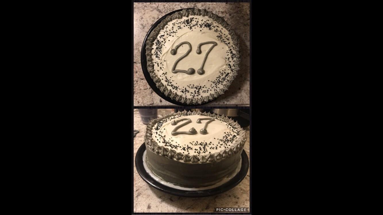My wife made her first cake for my birthday, carrot cake made from ...