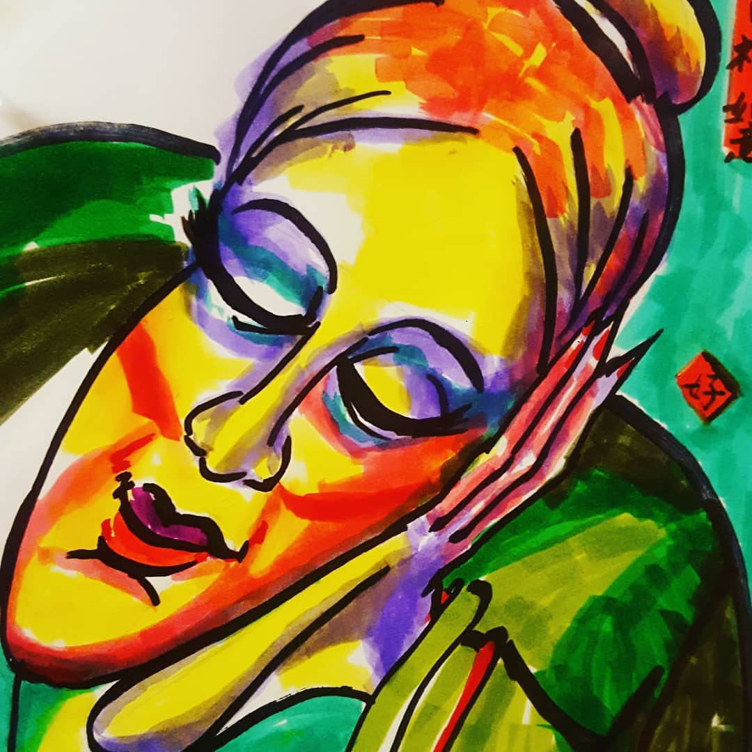 My Wife Sleeping, Mr. Lee, Markers, 2018 | Scrolller