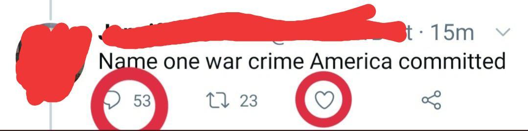 "Name one war crime America committed" | Scrolller