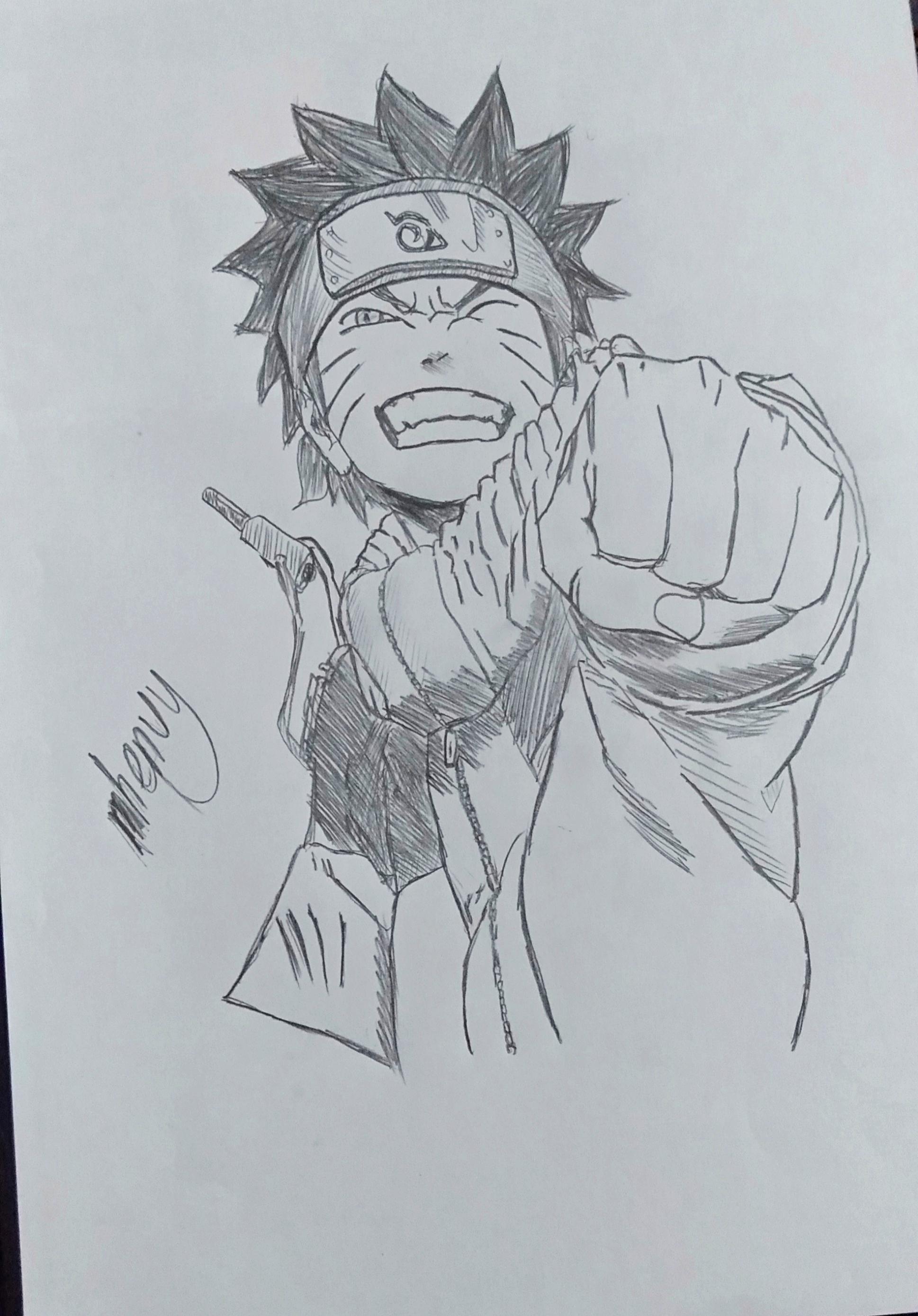 Naruto Uzumaki sketch | Scrolller